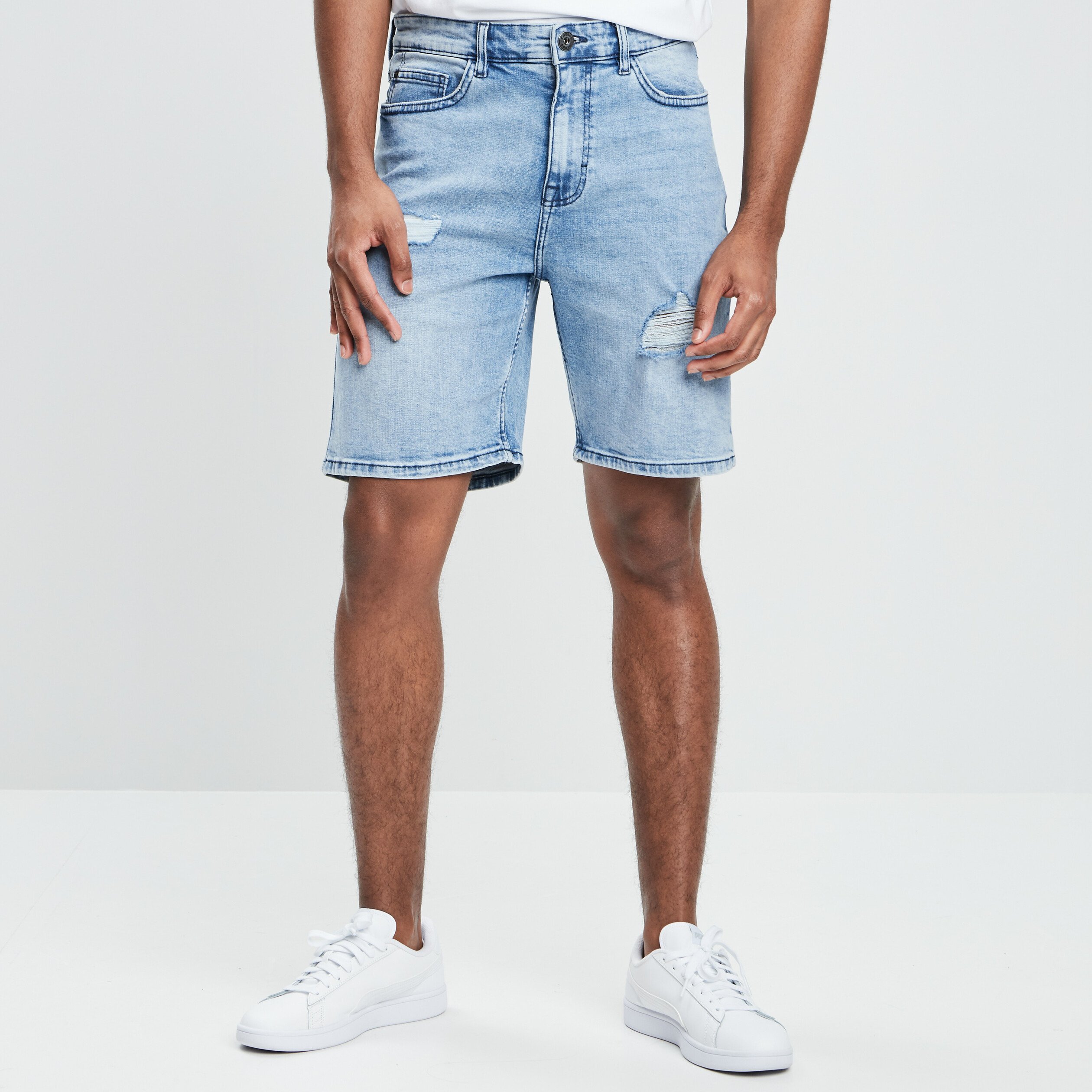 Short regular en jean denim triple stone homme | La Halle