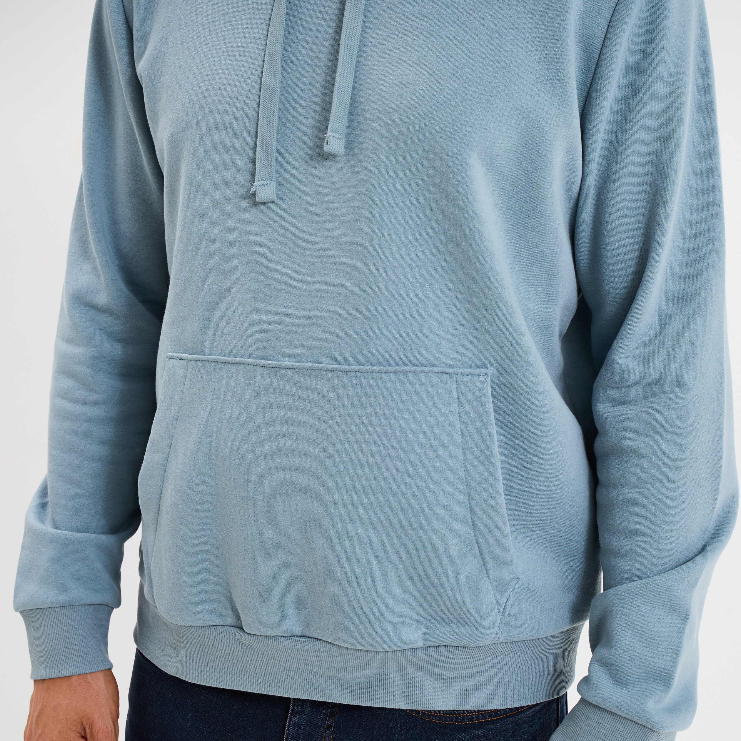 Sweat molleton à capuche hoodie gris homme | La Halle