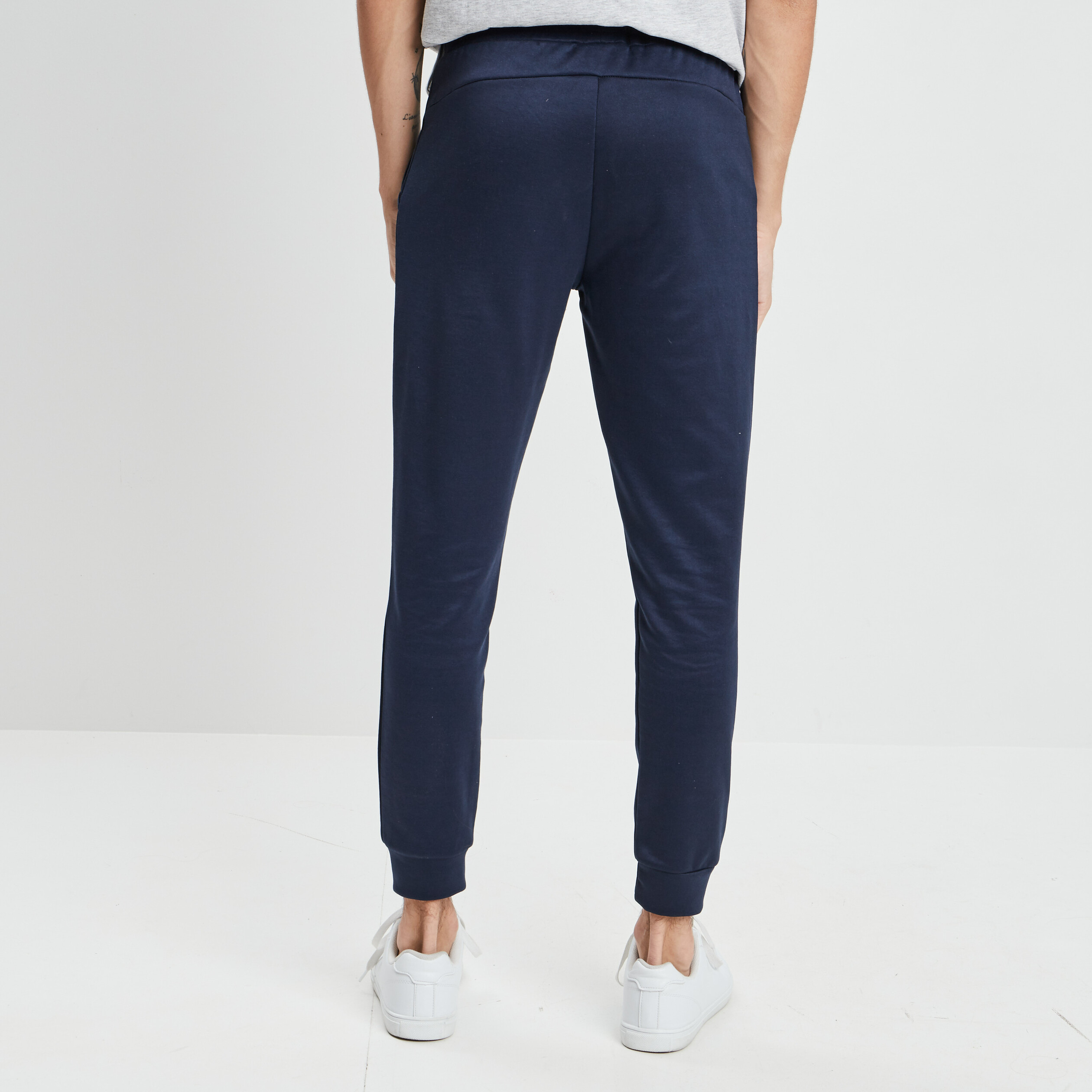 Jogging ajusté à coulisse bleu marine homme | La Halle