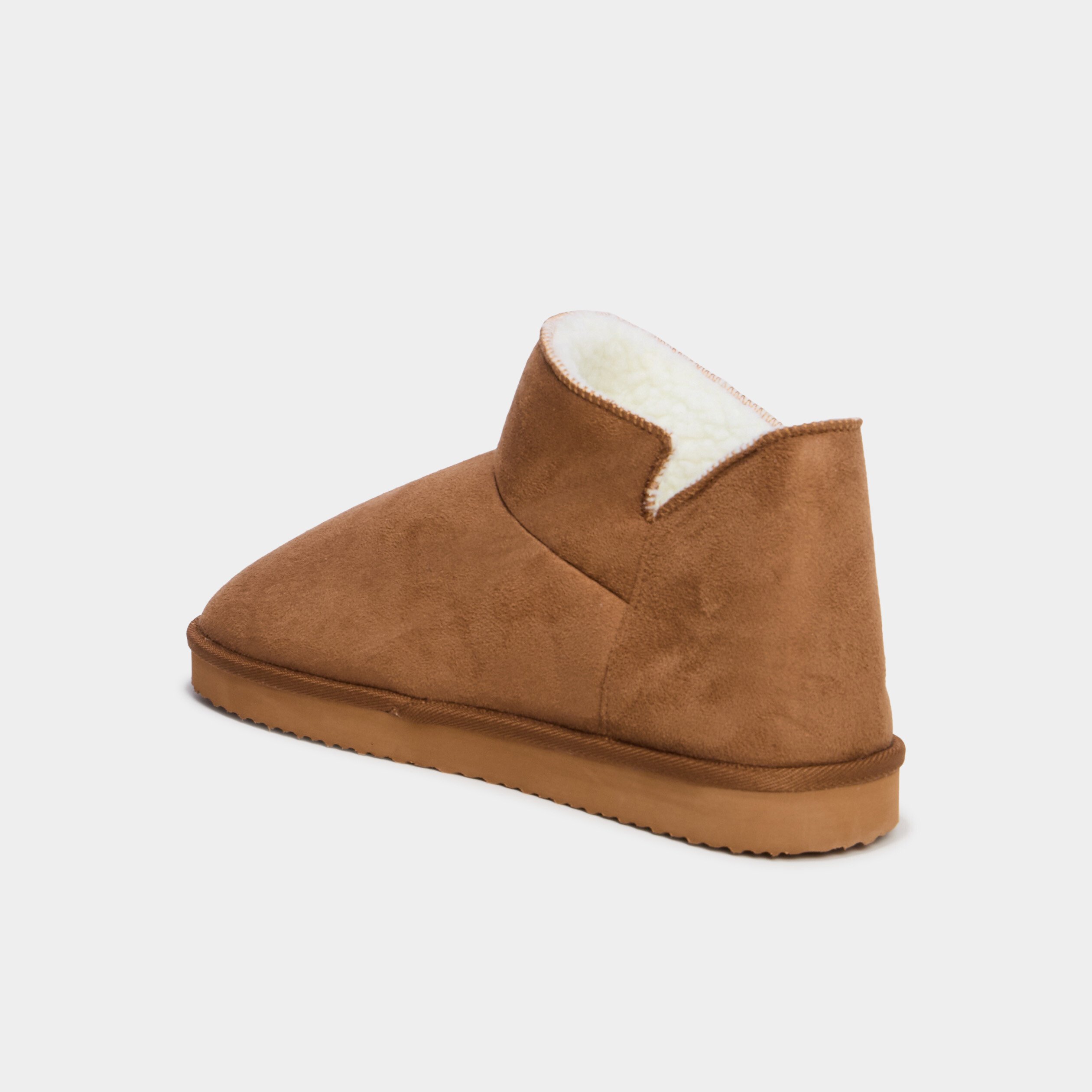 Chaussons boots fourrés camel homme | La Halle