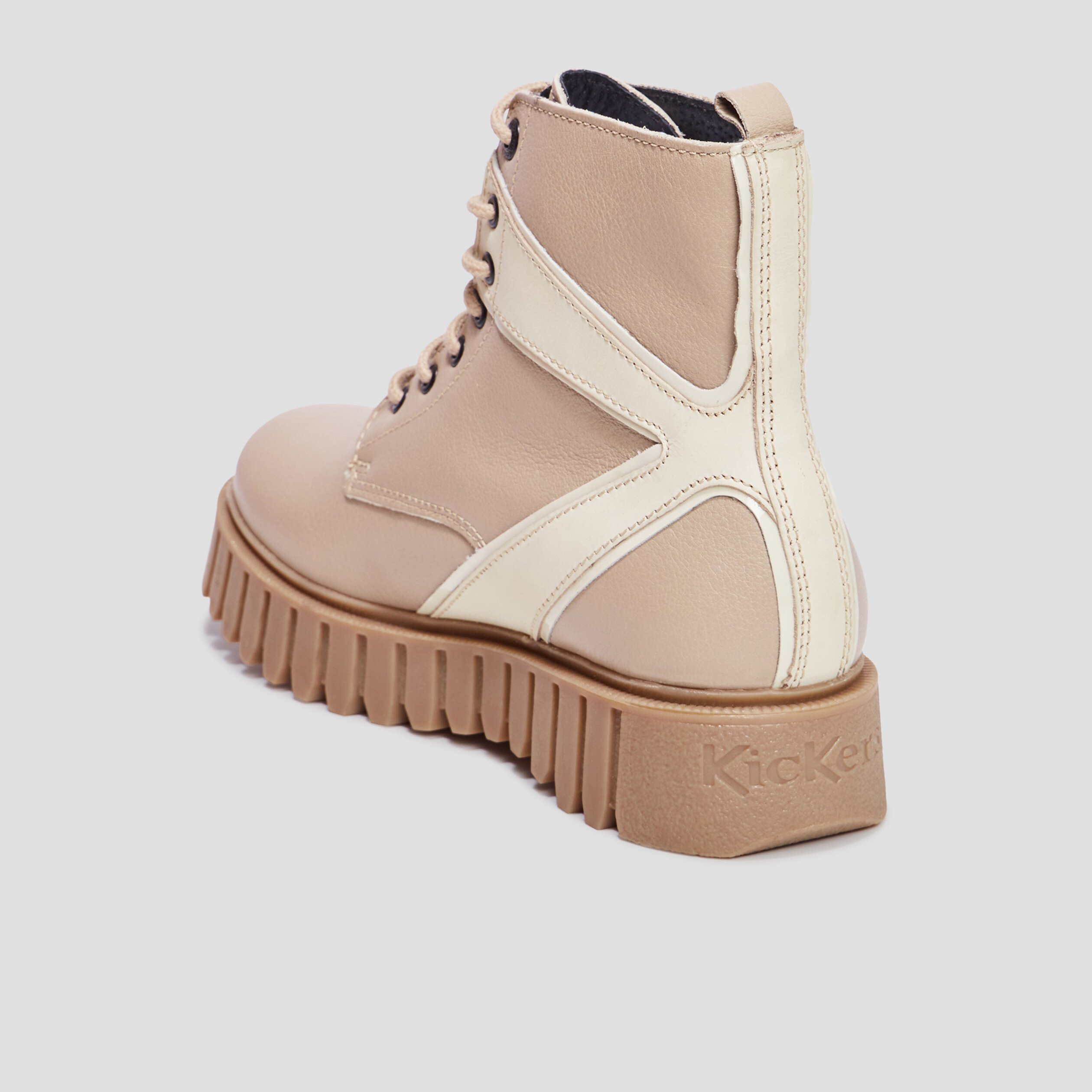 Bottines en cuir Kickers Kickfab sable femme | La Halle