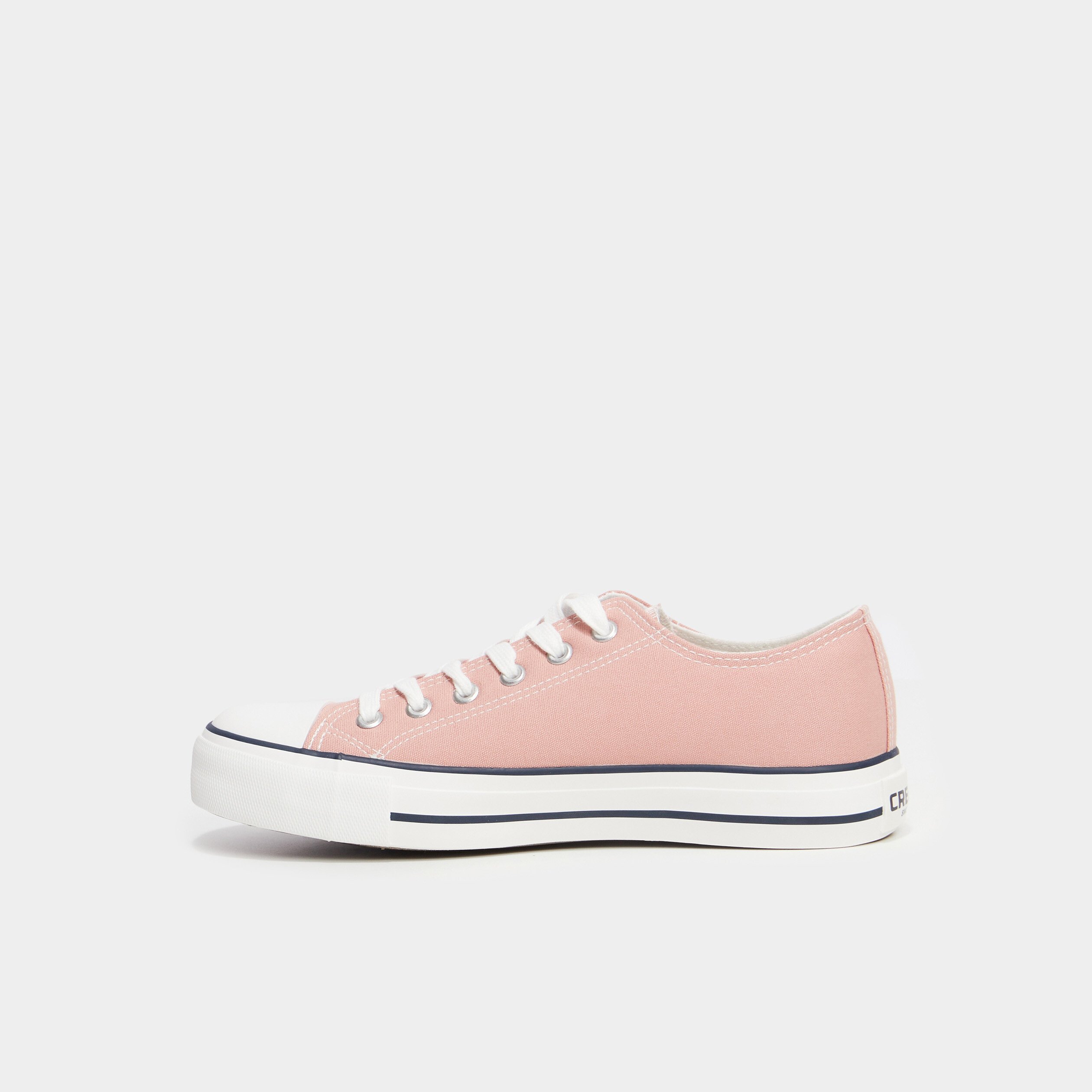 Tennis en toile à lacets rose clair femme | La Halle