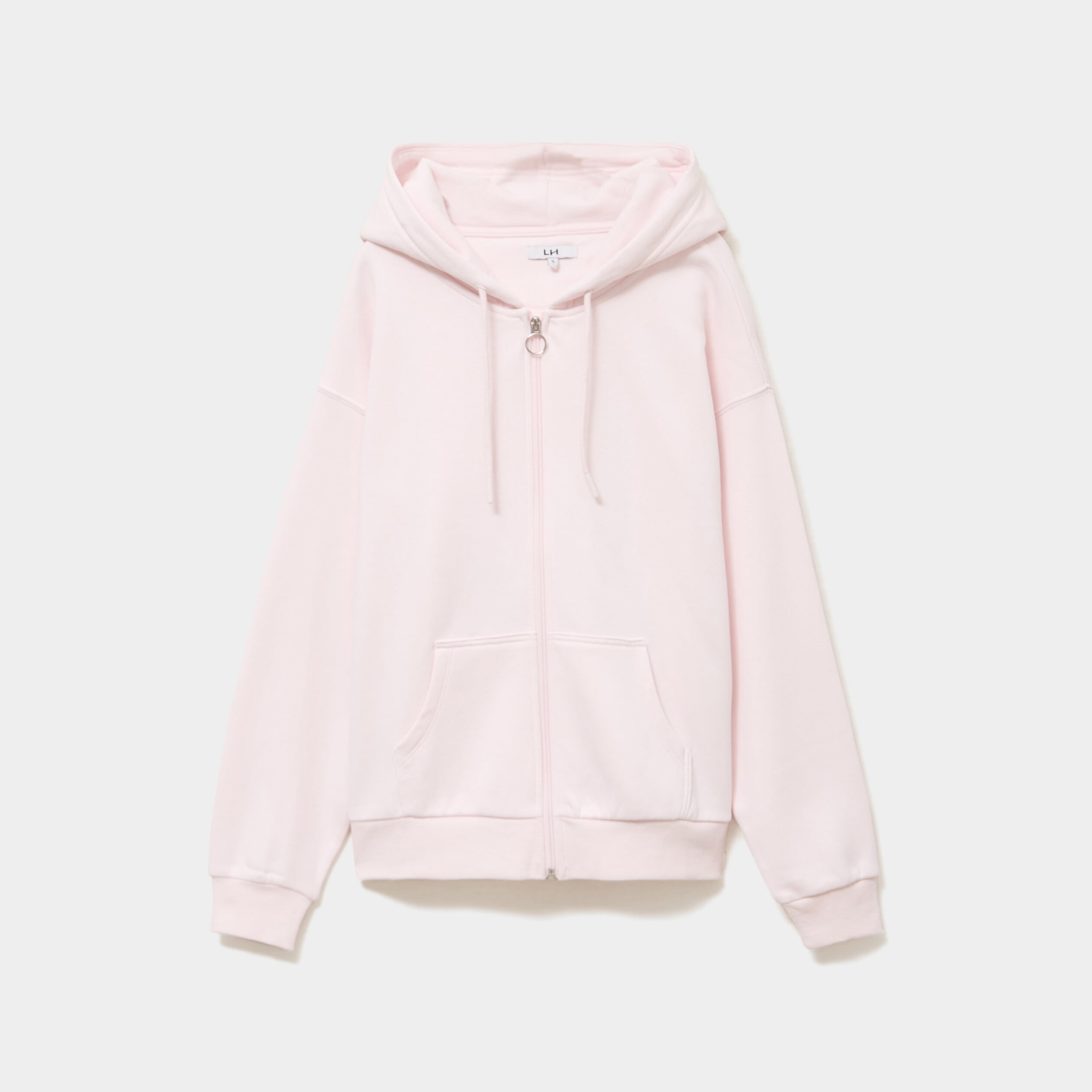 Sweat zippé à capuche molleton rose clair femme | La Halle
