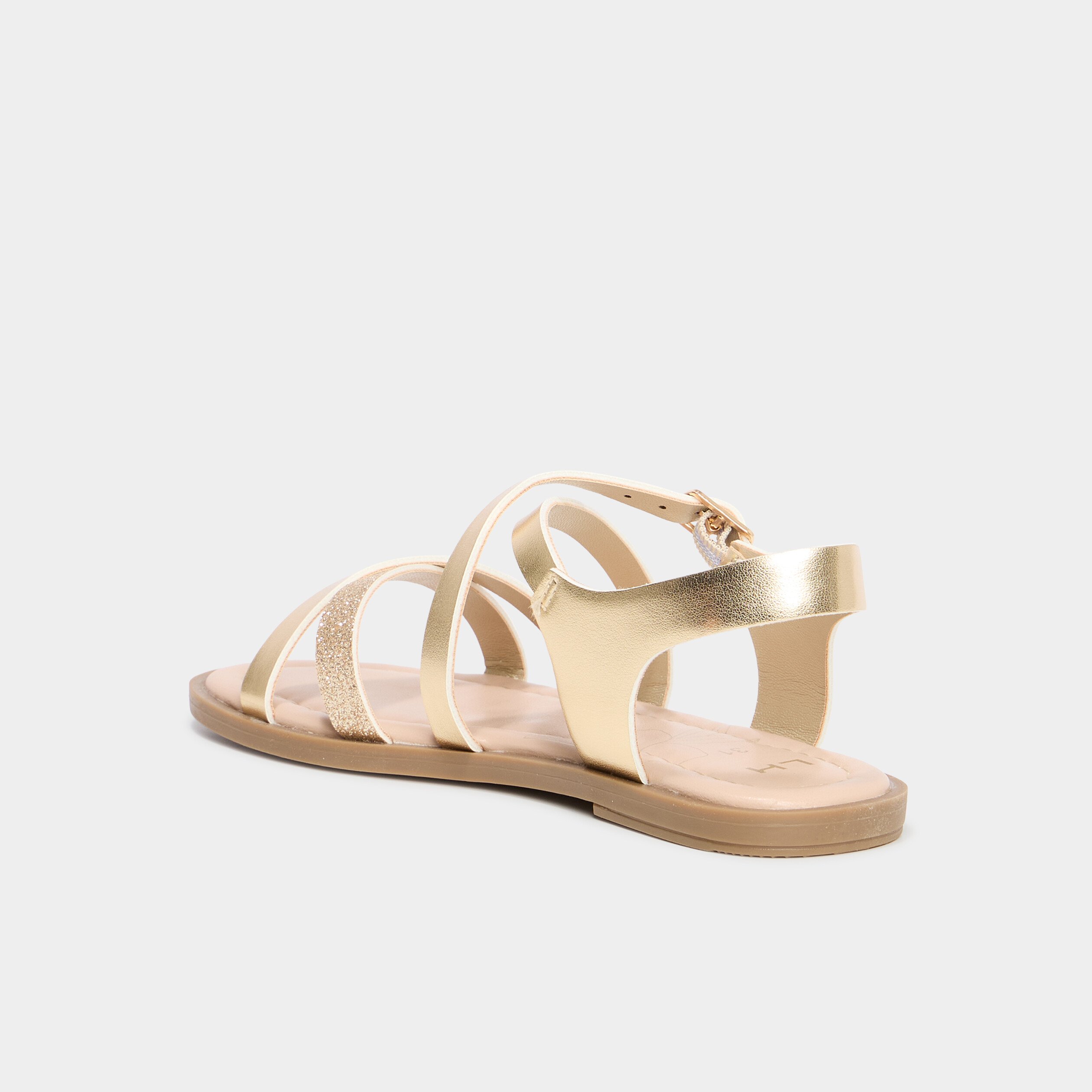 Sandales à brides croisées jaune or fille | La Halle