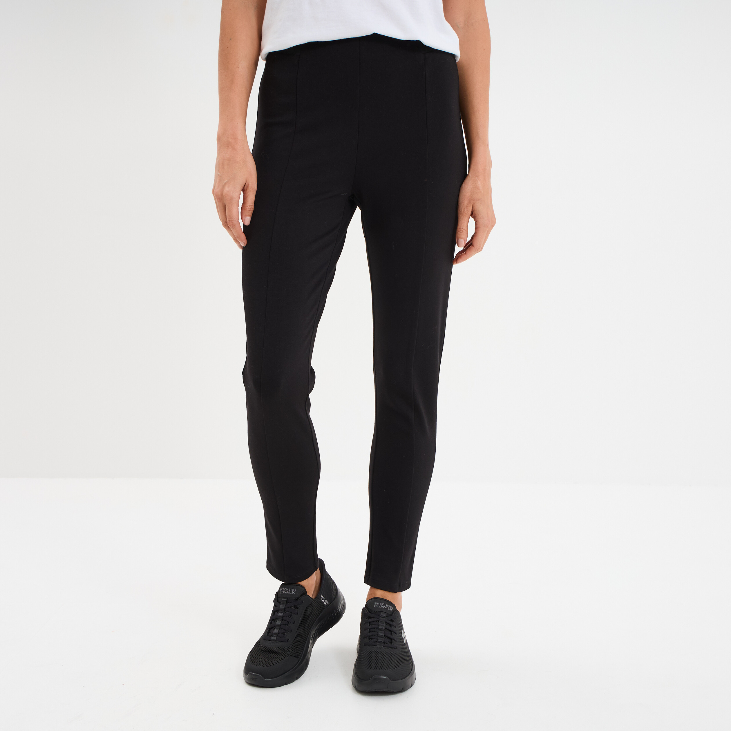 Legging taille haute élastiquée noir femme | La Halle