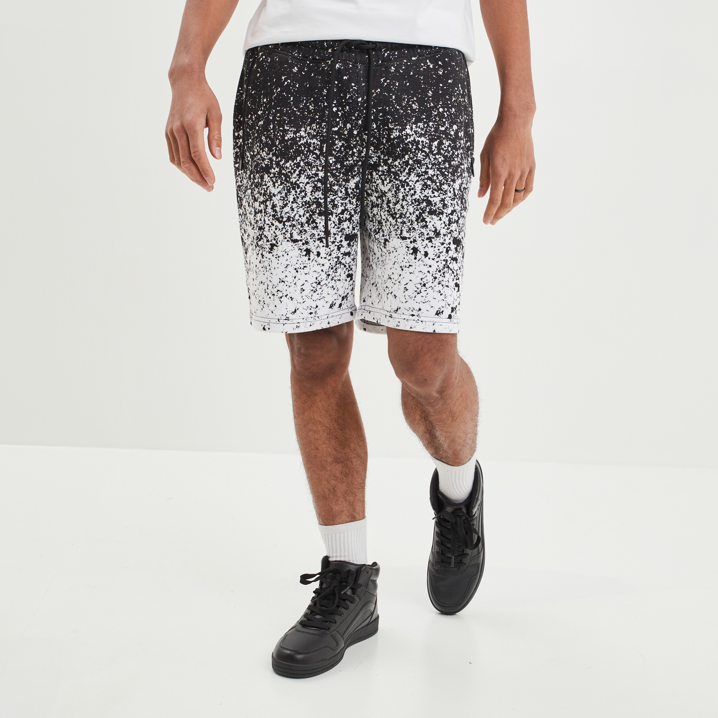 Short jogging droit à coulisse blanc homme | La Halle