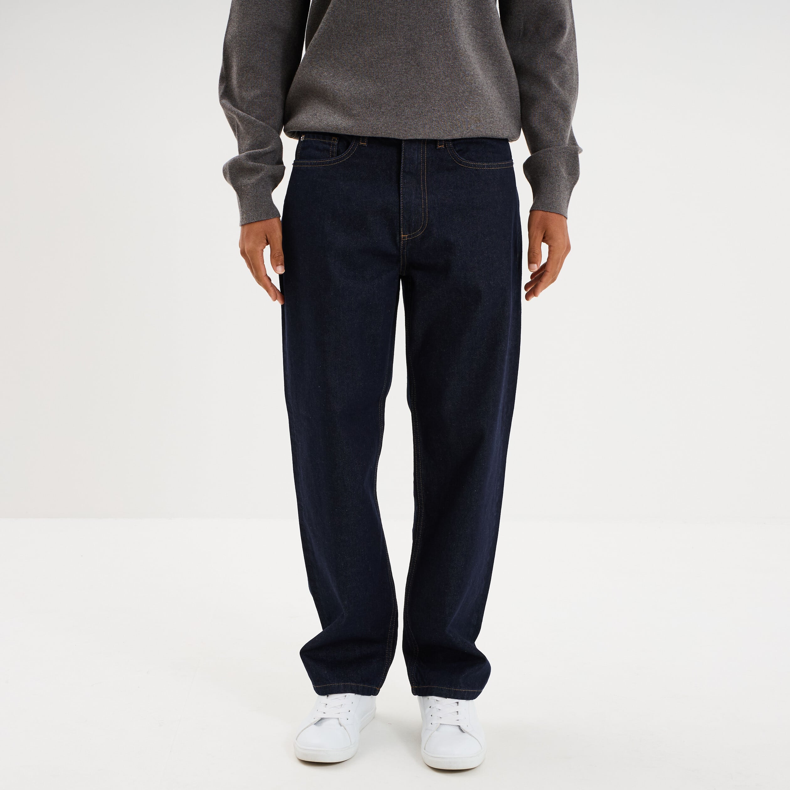 Jean relaxed 5 poches coton denim brut homme | La Halle