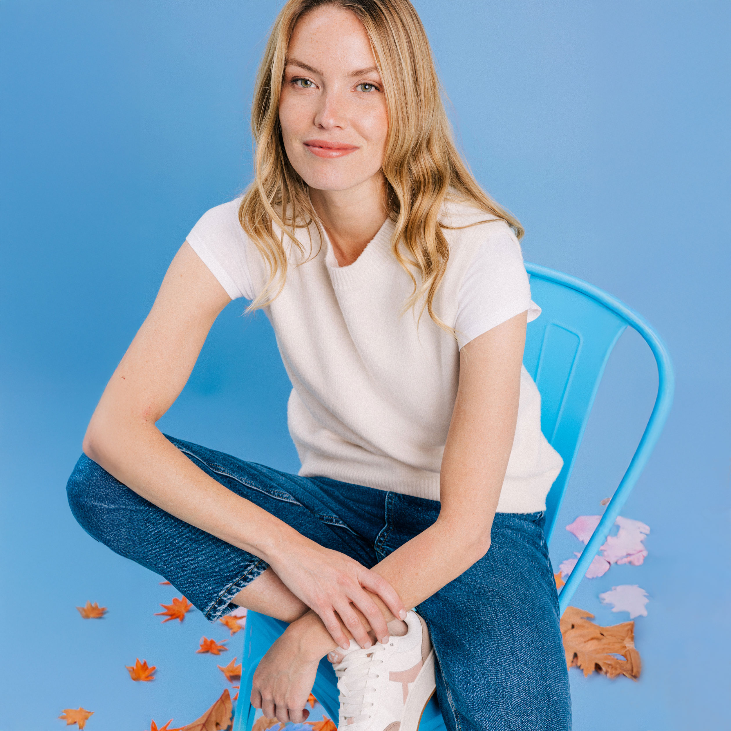 Pull sans manches col rond beige femme | La Halle