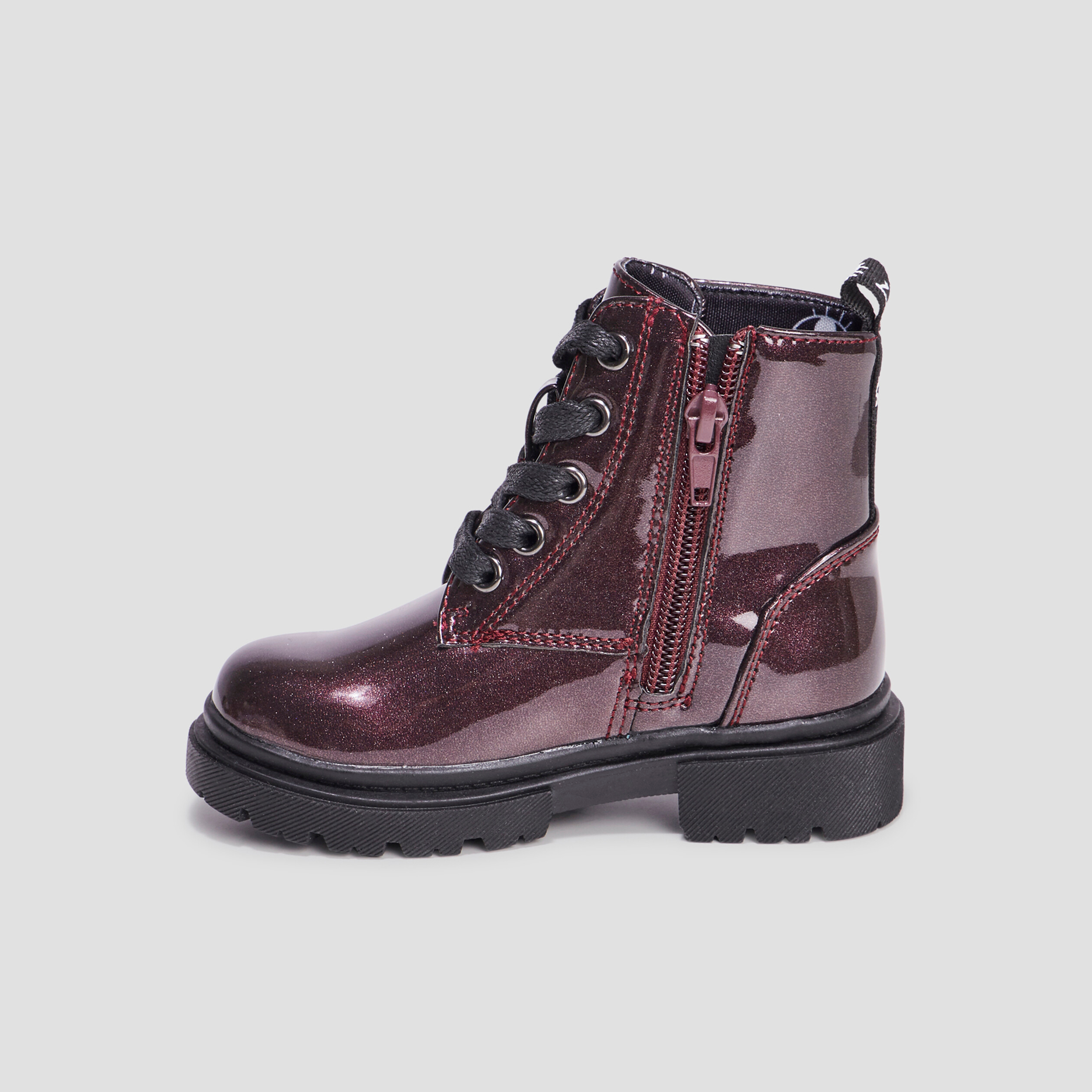 Bottines crantées zippées Liberto bordeaux fille | La Halle