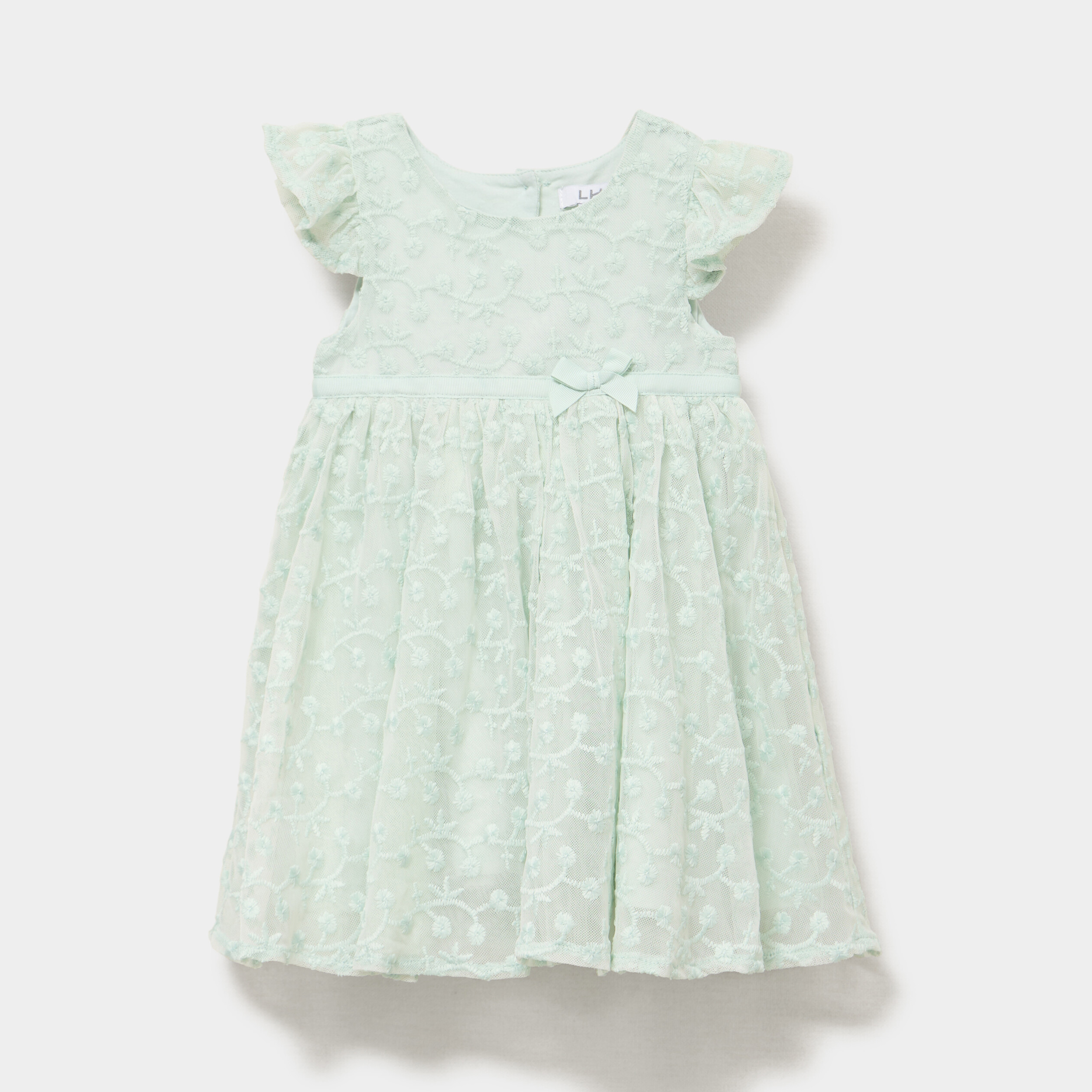 Robe cérémonie en dentelle vert pastel bébé fille | La Halle