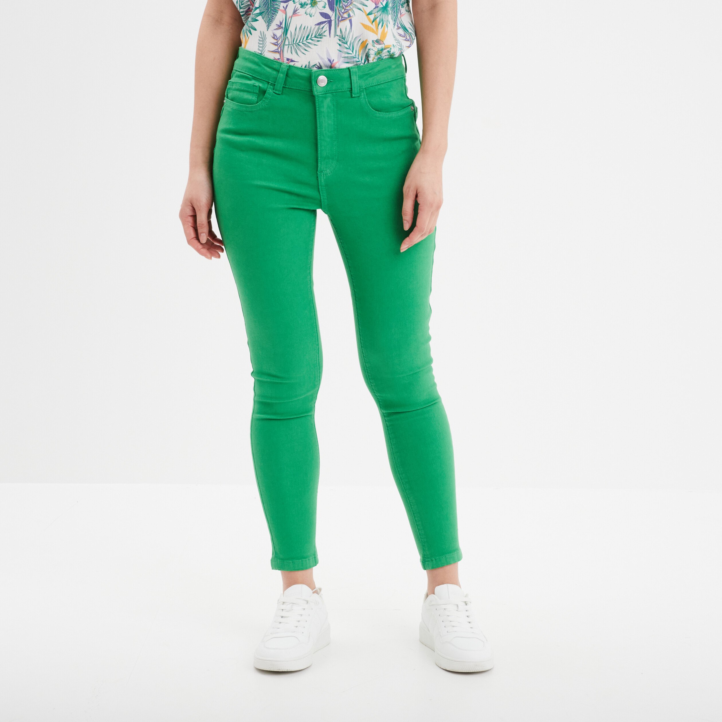 Pantalon skinny push up vert femme | La Halle