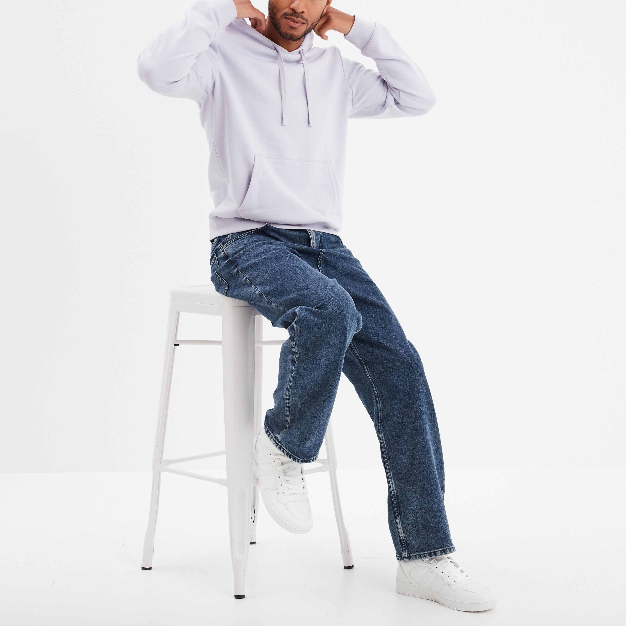 Sweat molleton à capuche hoodie parme homme | La Halle