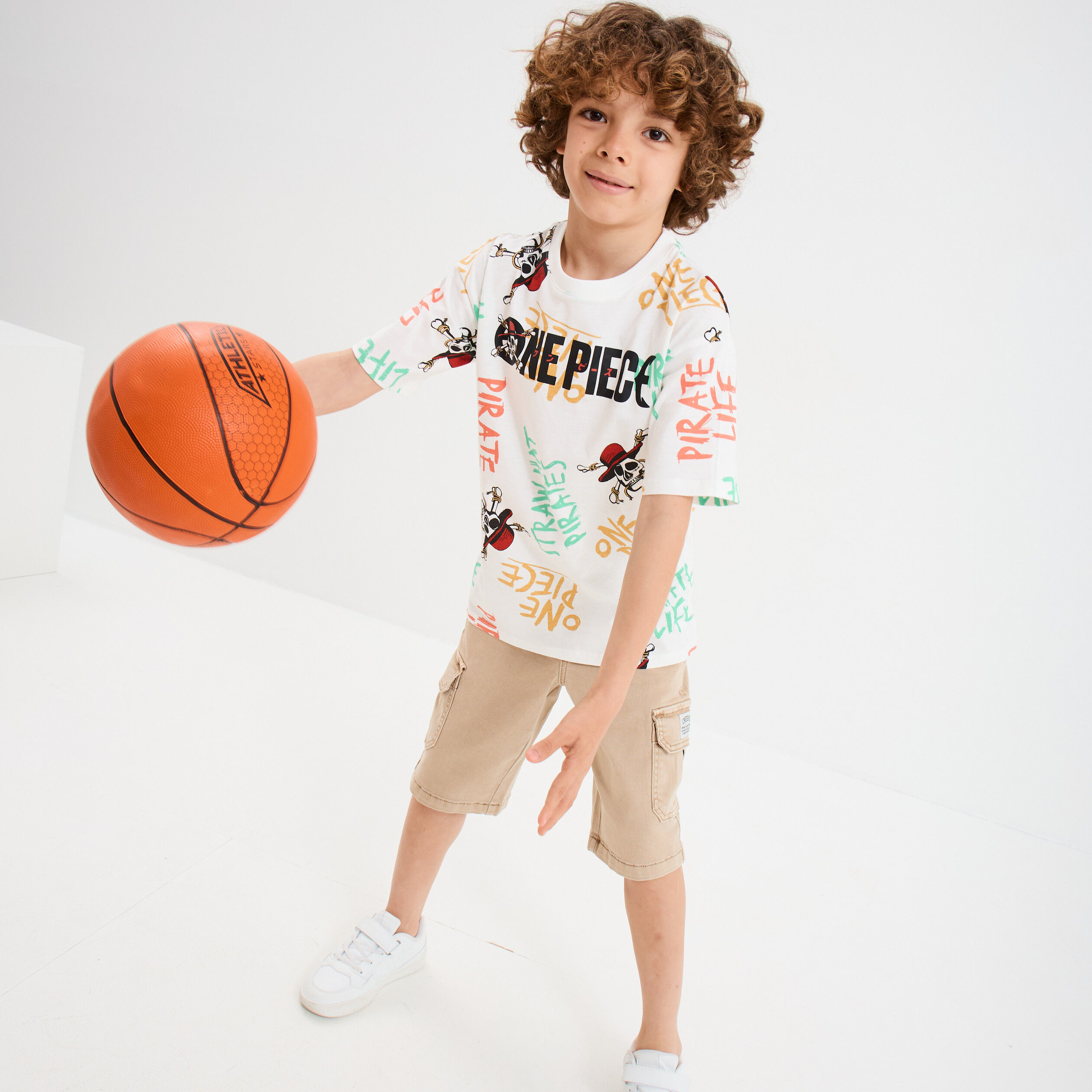 T-shirt manches courtes One Piece blanc garçon | La Halle