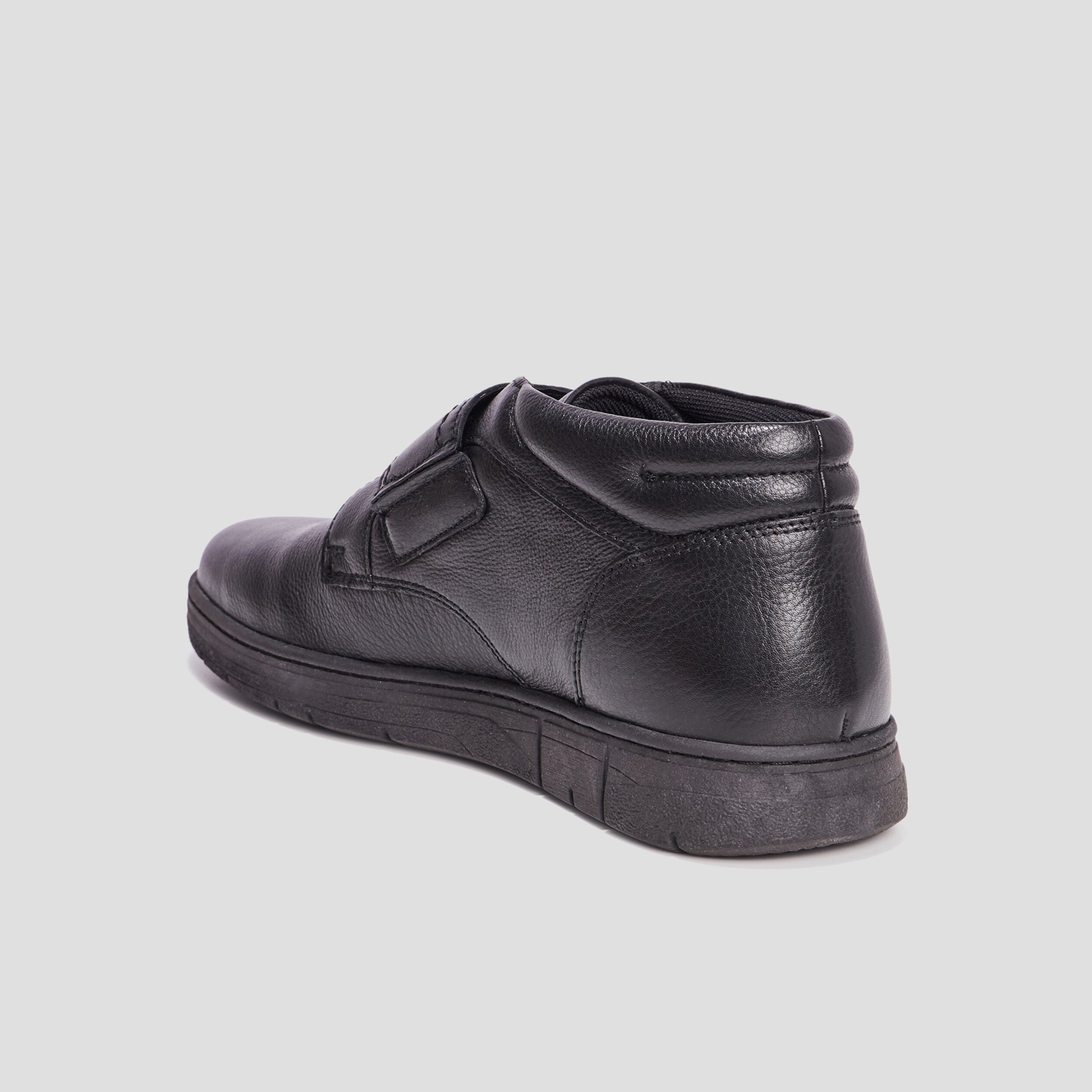 Boots à scratch en cuir noir homme | La Halle