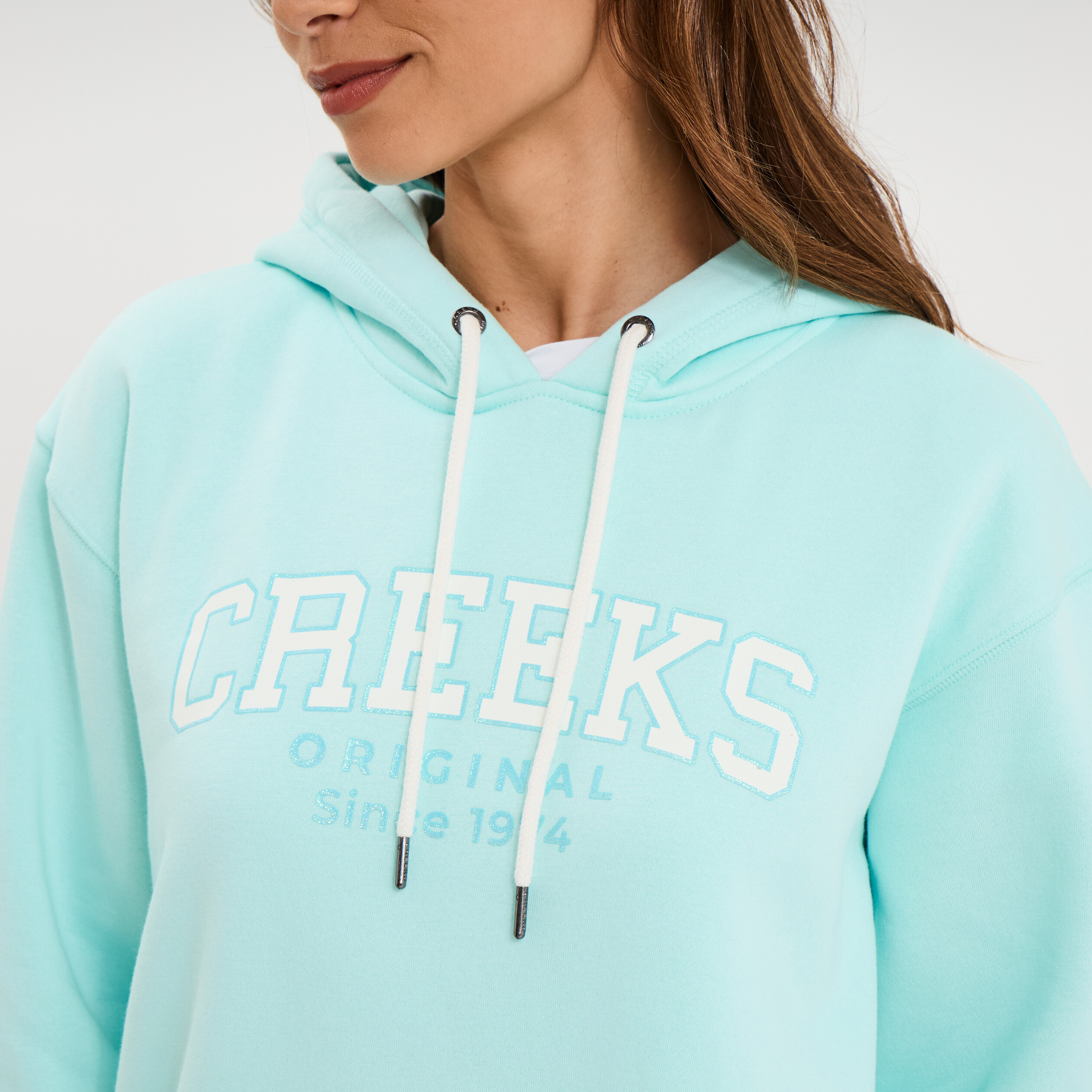 Sweat à capuche hoodie bleu turquoise femme | La Halle