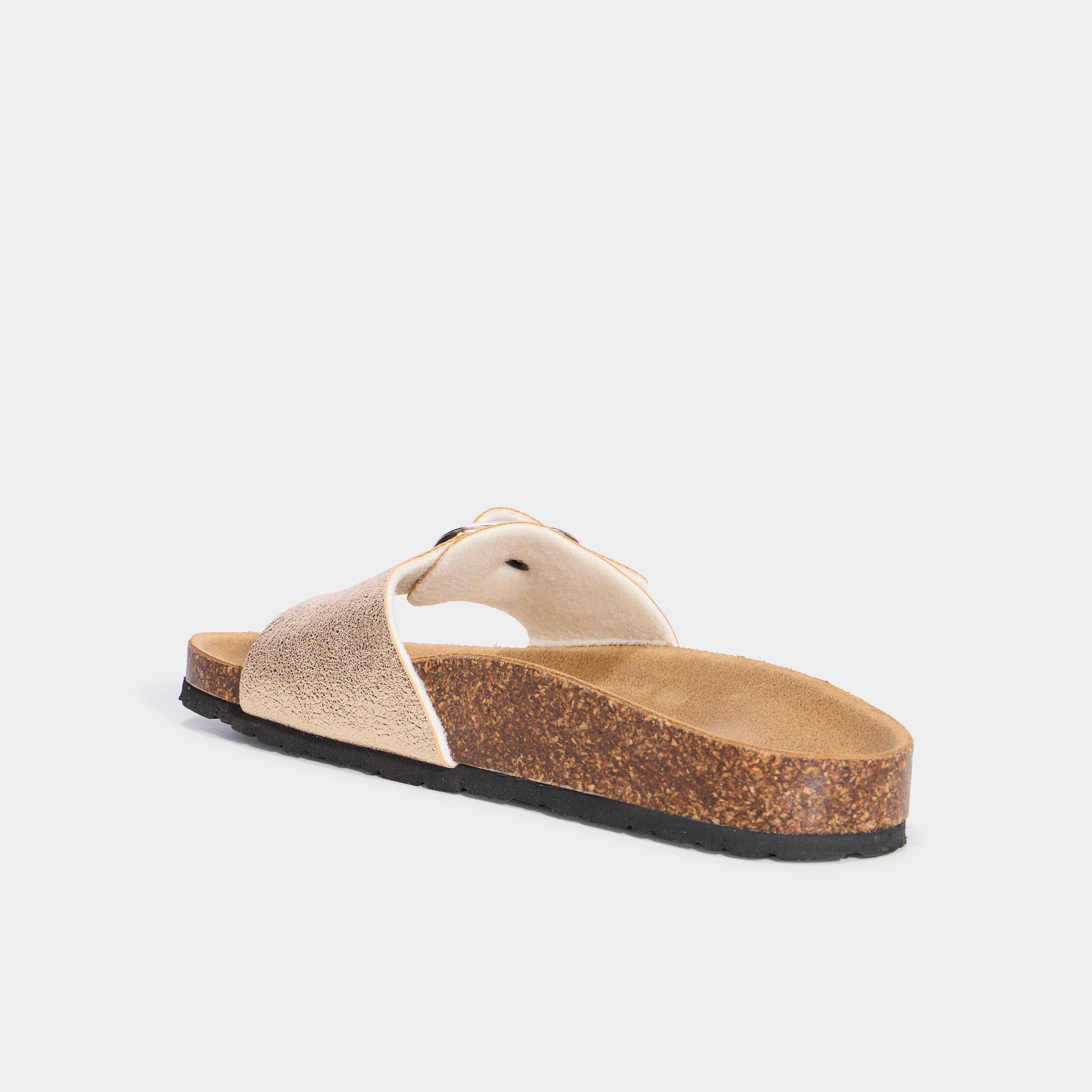 Mules avec boucle sur l'avant jaune or femme | La Halle