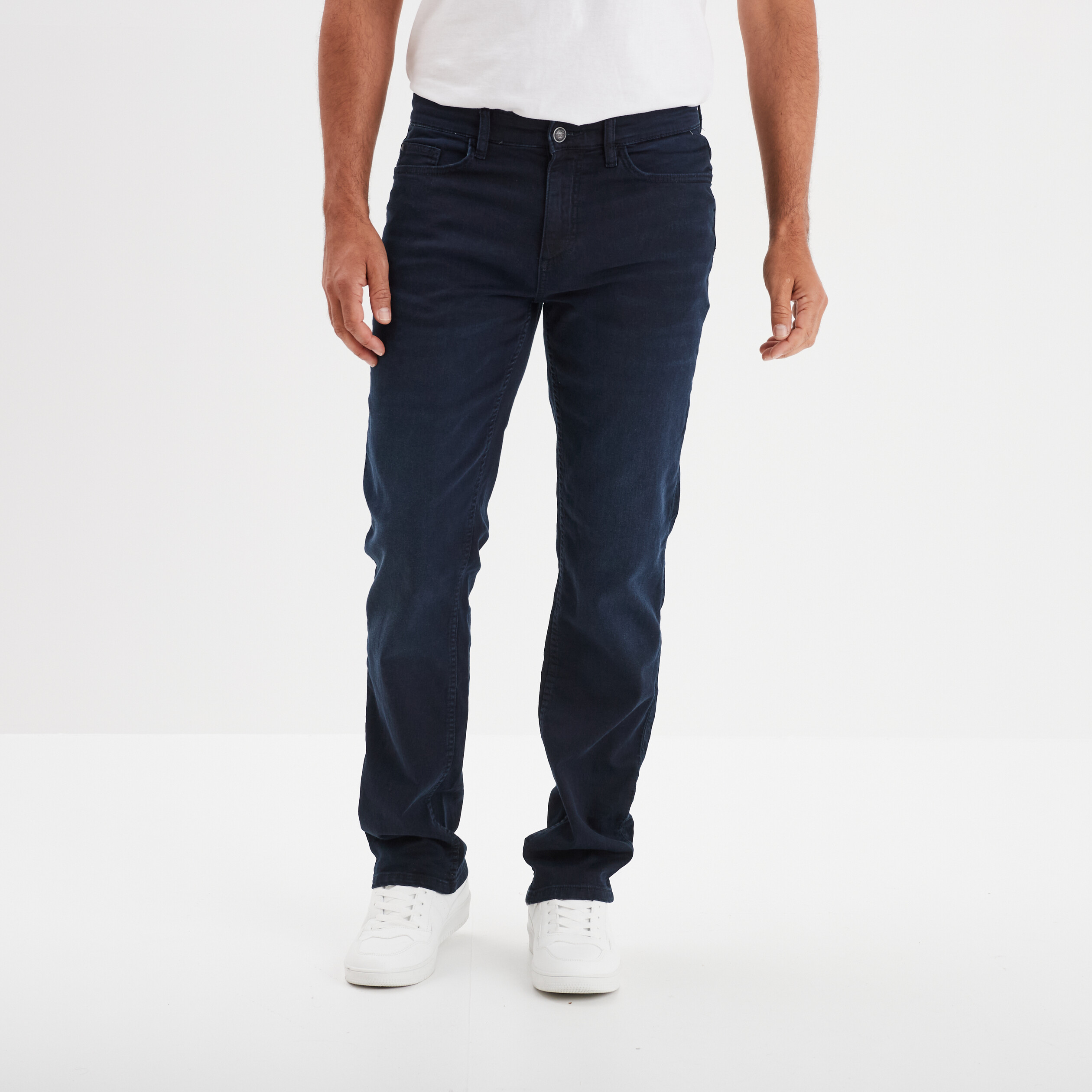 Jean stretch coupe regular denim blue black homme | La Halle