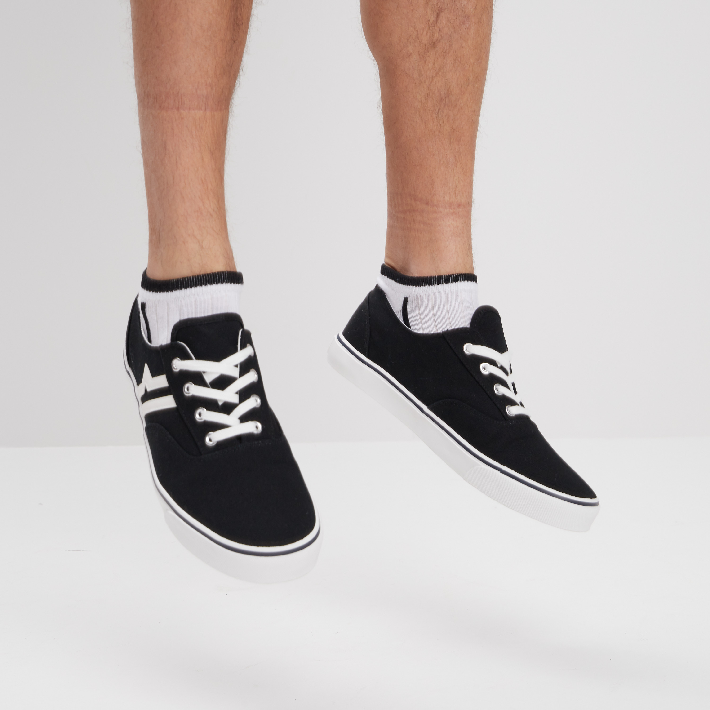 Tennis en toile à lacets Creeks noir homme | La Halle