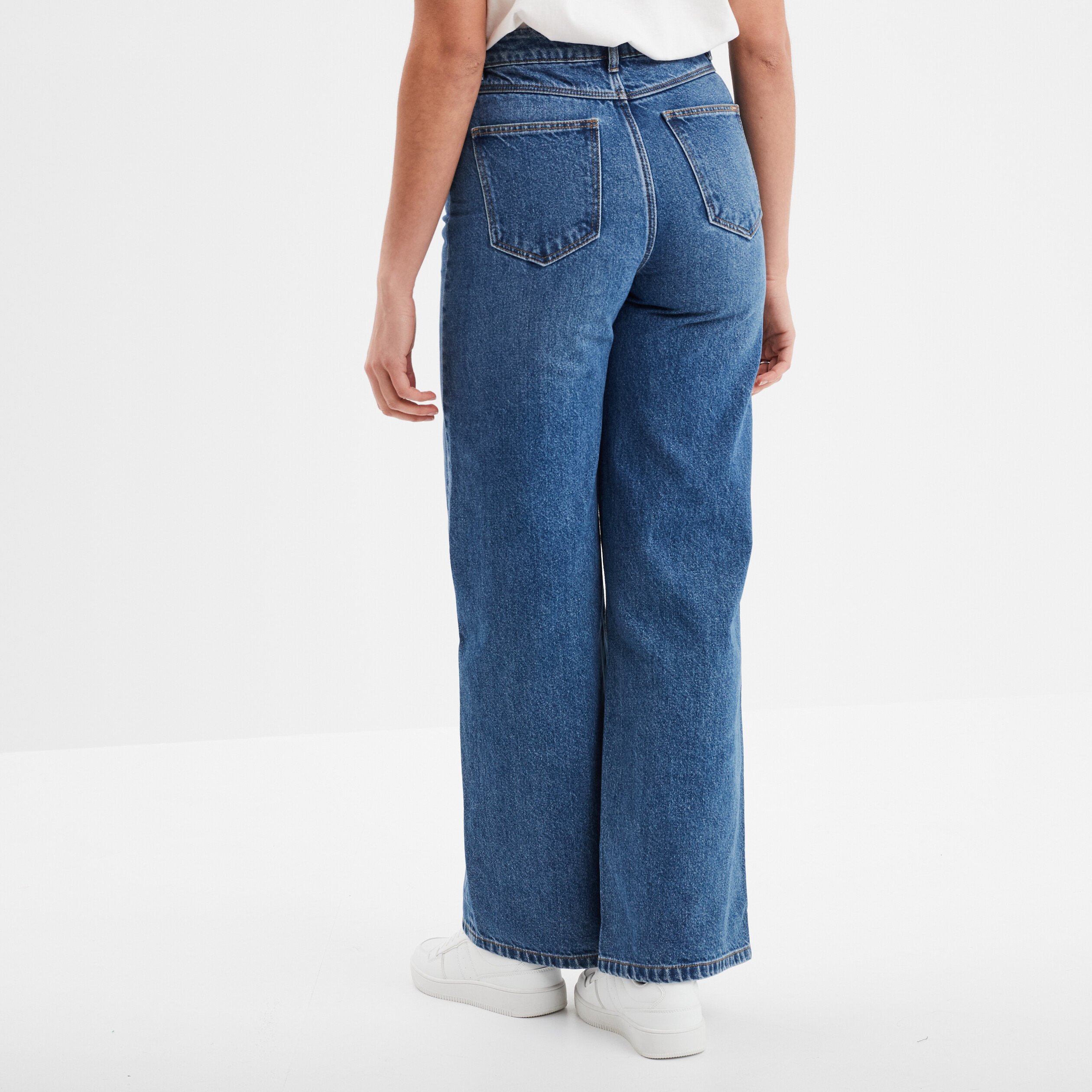 Jeans large taille haute Creeks denim stone femme | La Halle