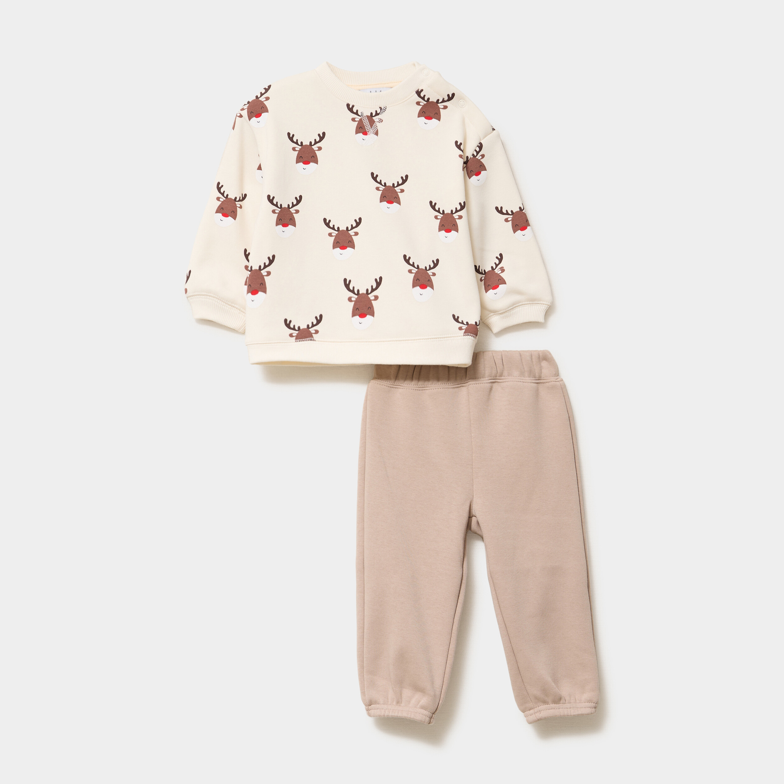 Ensemble 2 pièces sweat et pantalon ecru bébé garçon | La Halle