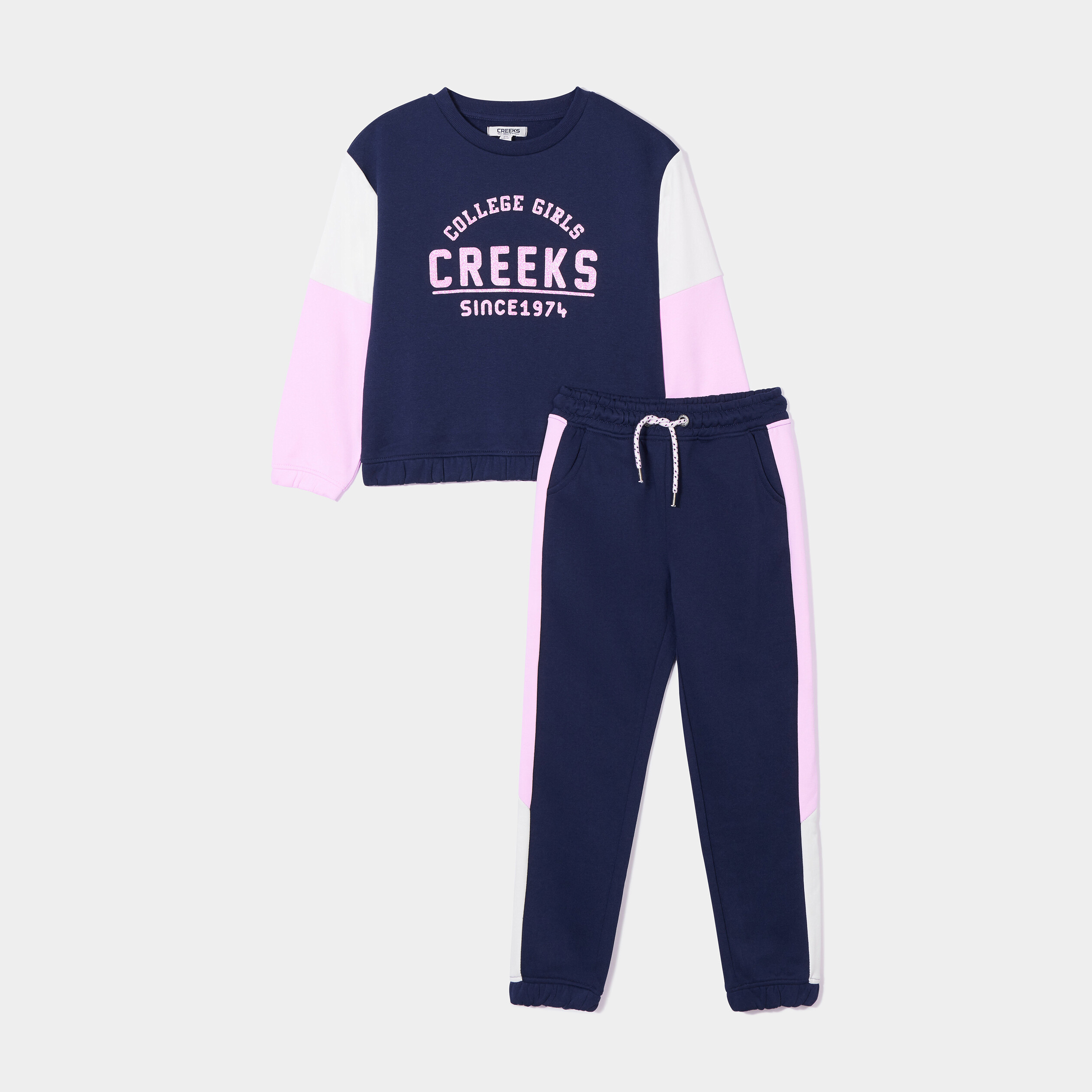Ensemble jogging sweat pantalon Creeks bleu marine fille | La Halle