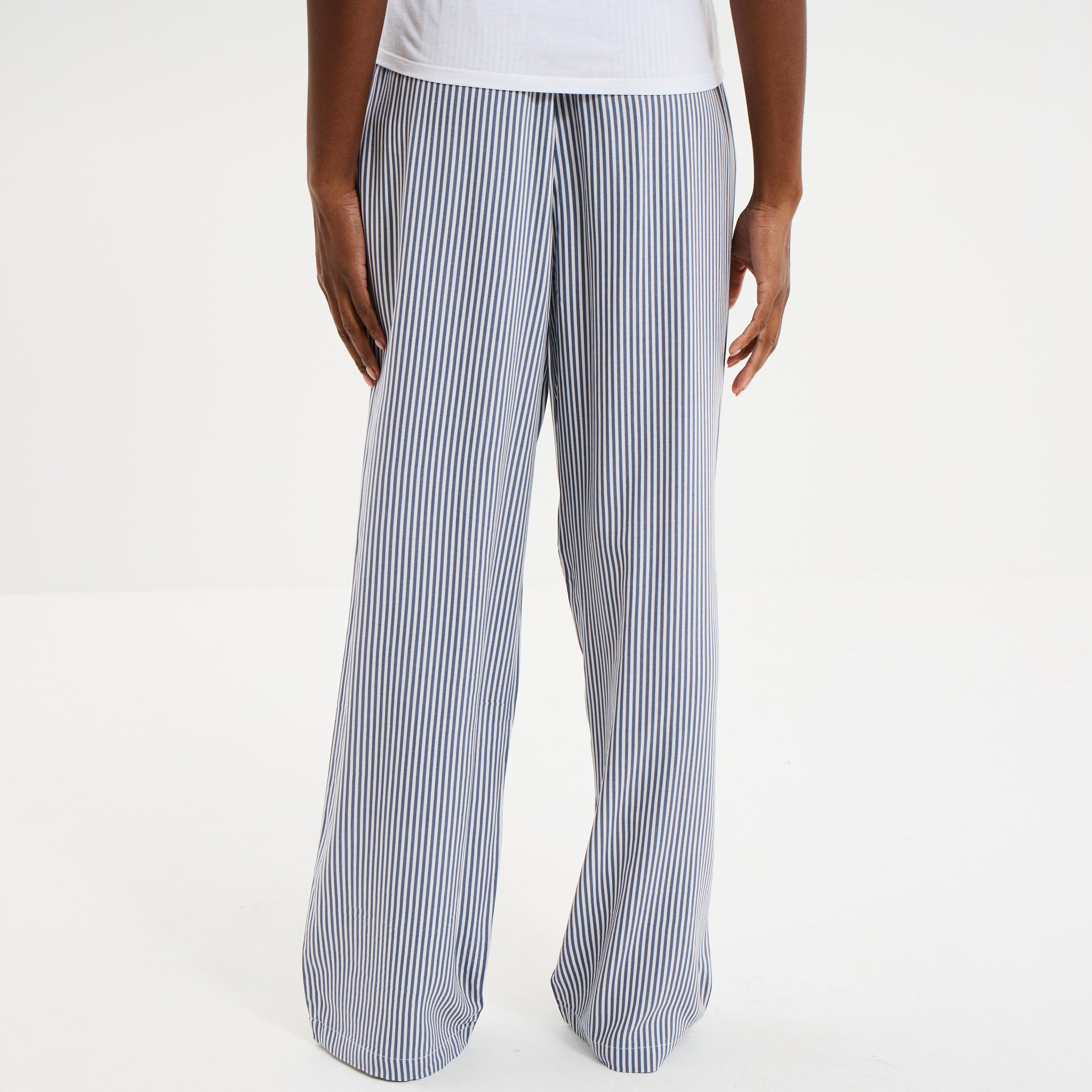 Pantalon de pyjama fluide blanc femme | La Halle