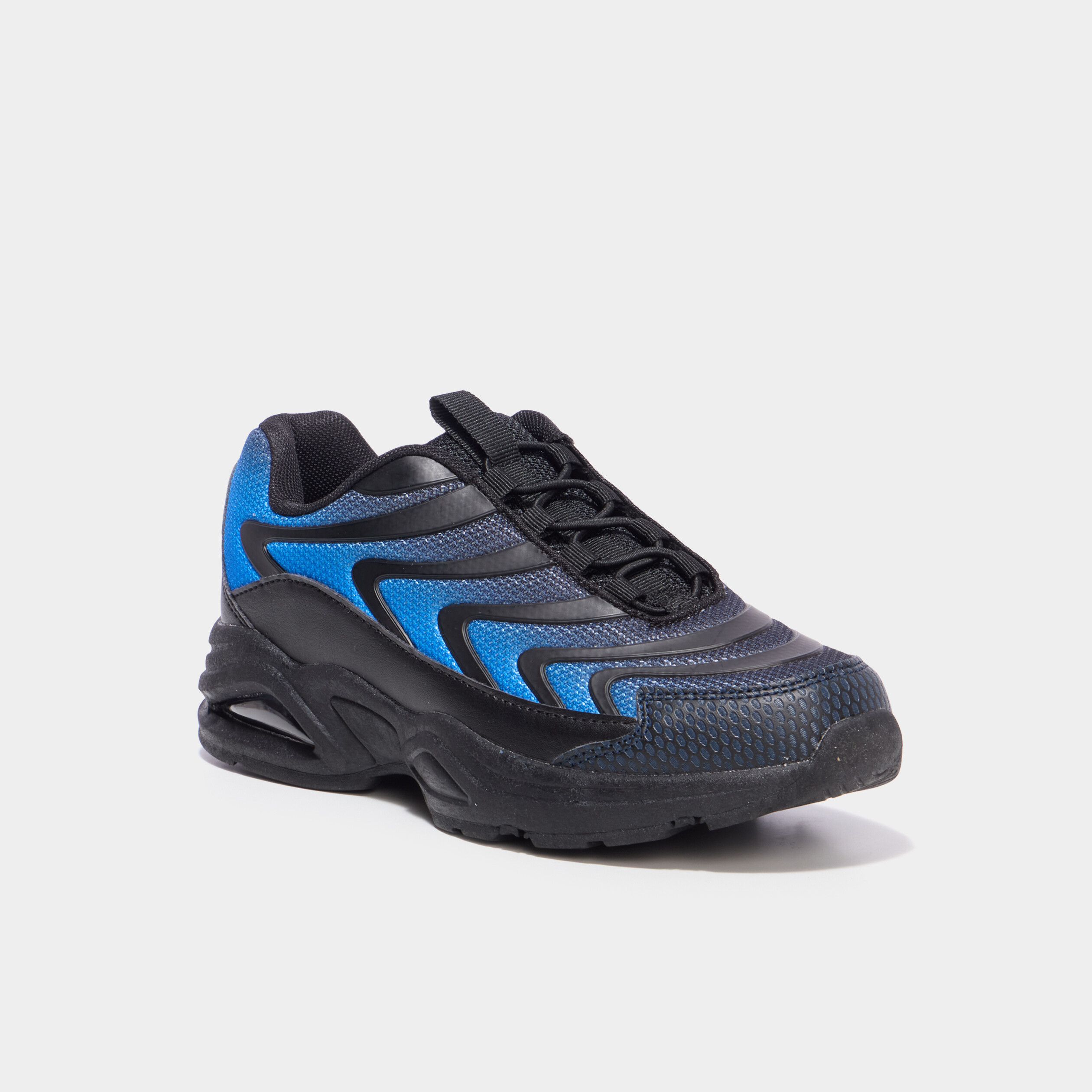 Baskets running à lacets élastiqués bleu garçon | La Halle