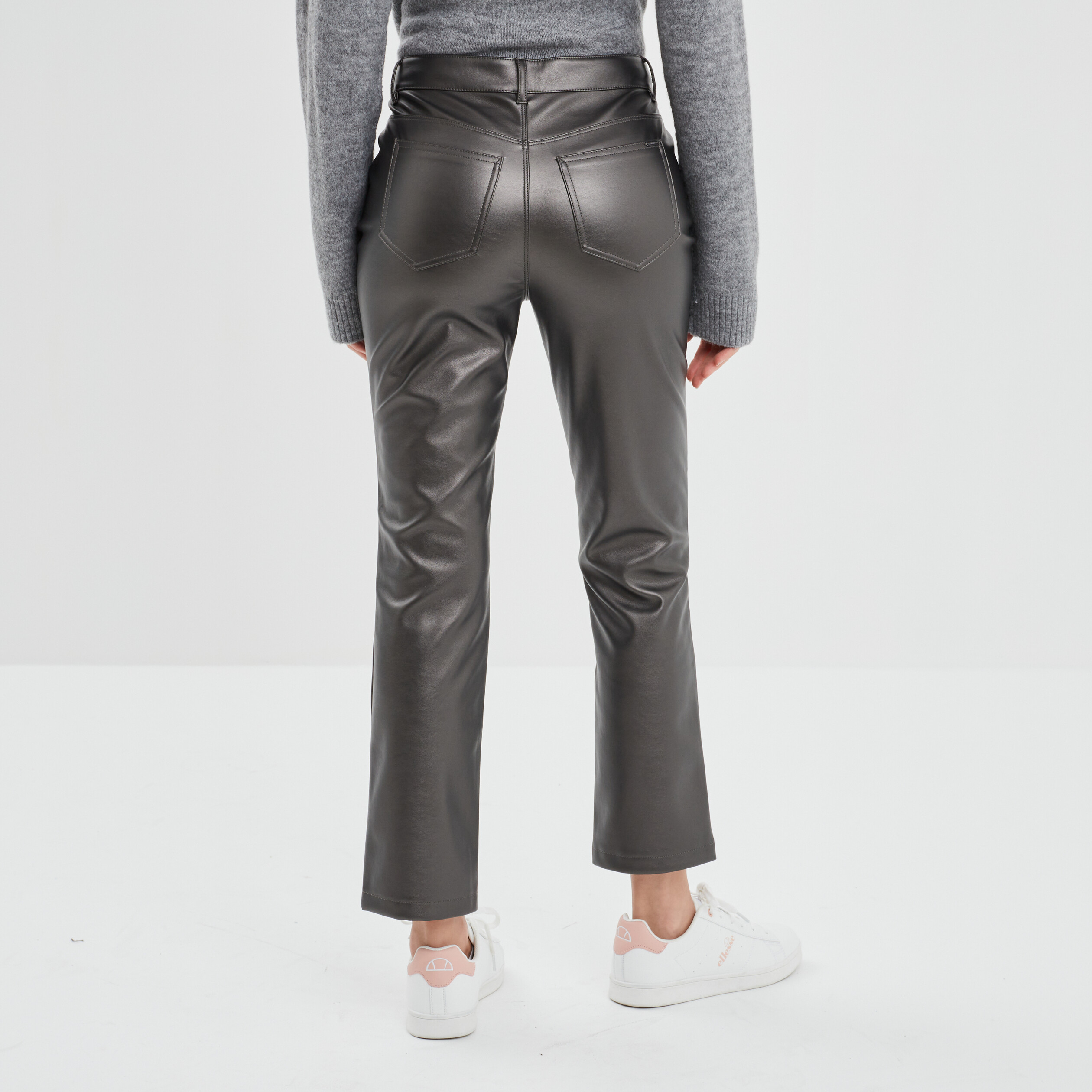 Pantalon simili cuir métallisé Liberto gris argent femme | La Halle