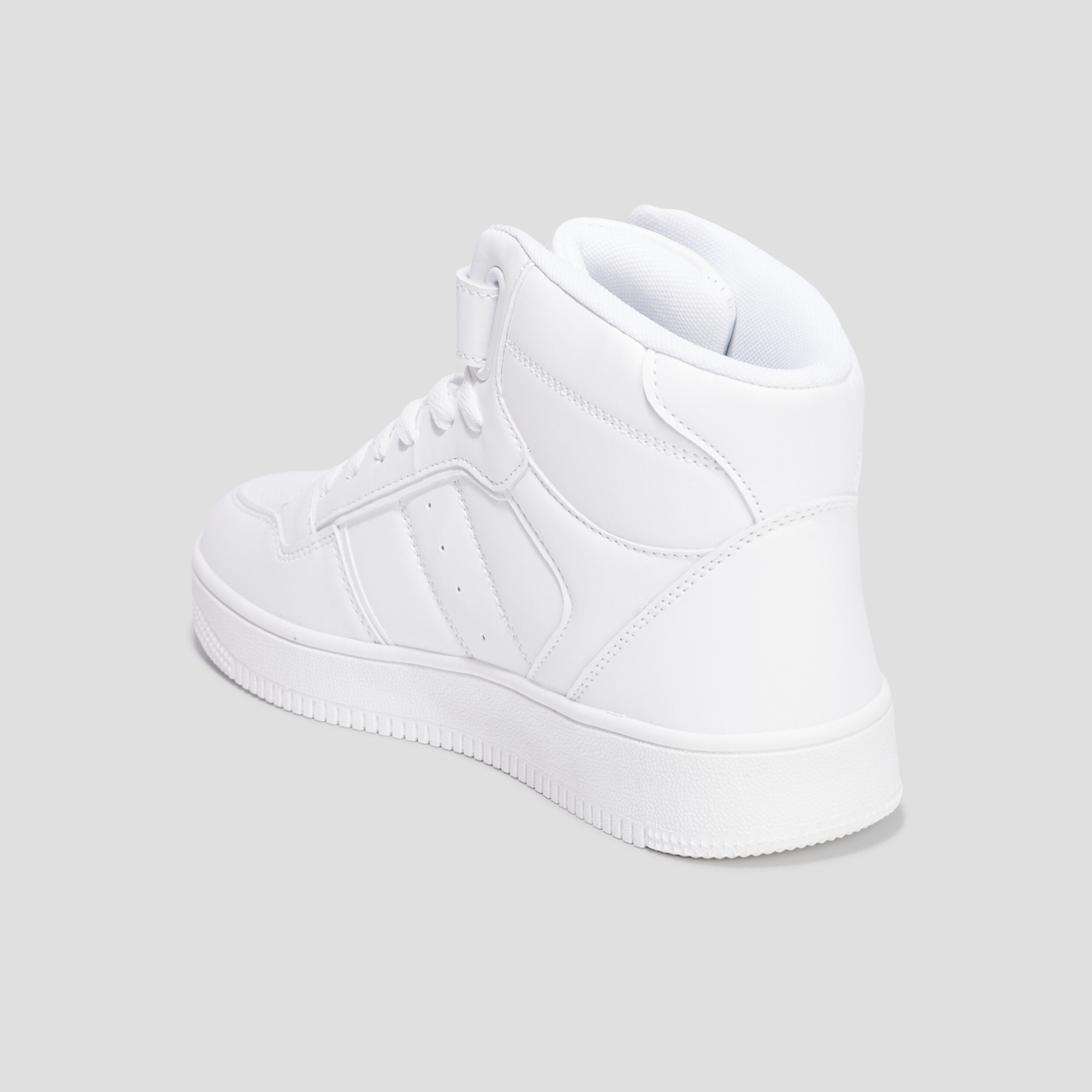 Baskets montantes à scratch Creeks blanc femme | La Halle