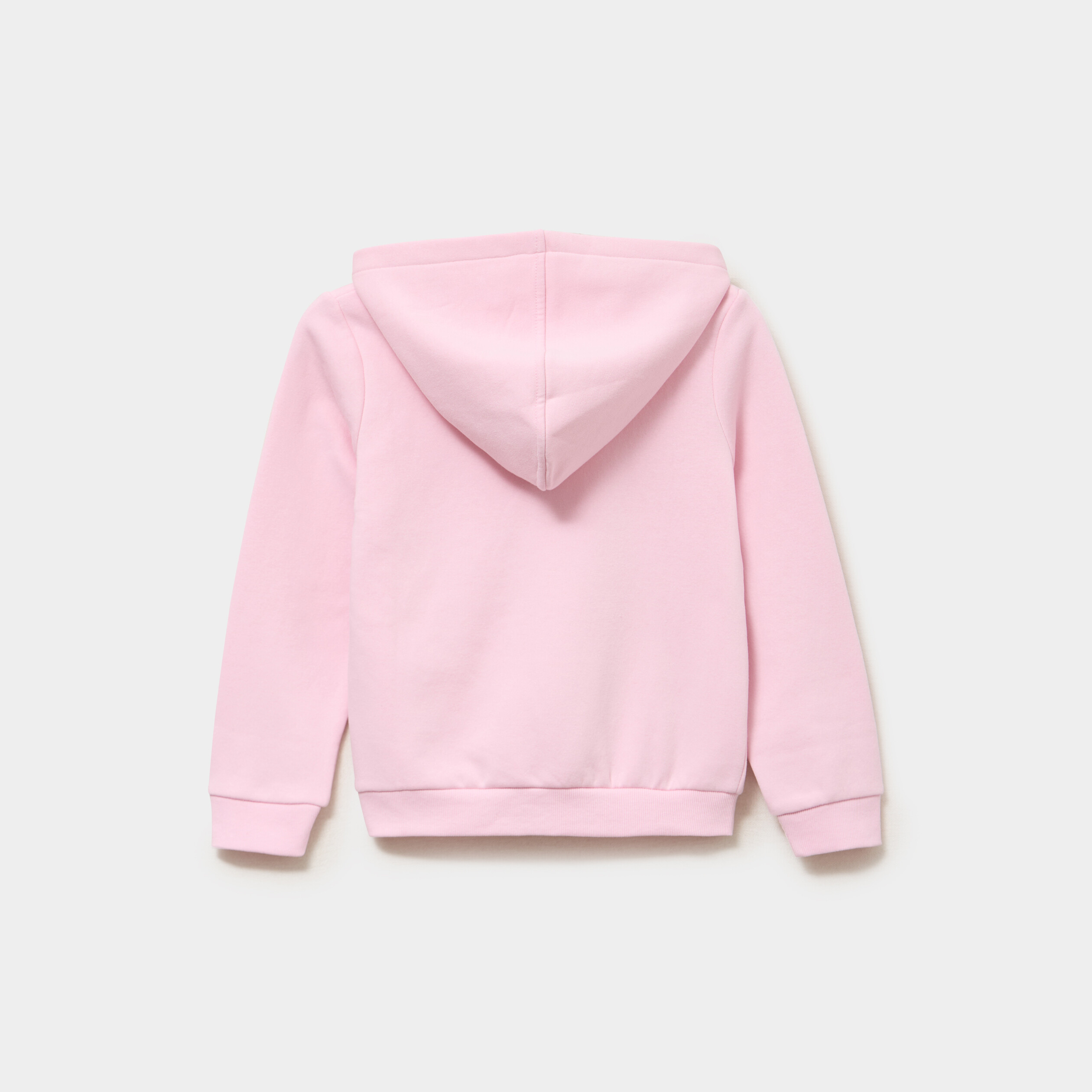 Sweat zippé à capuche droit rose clair fille | La Halle