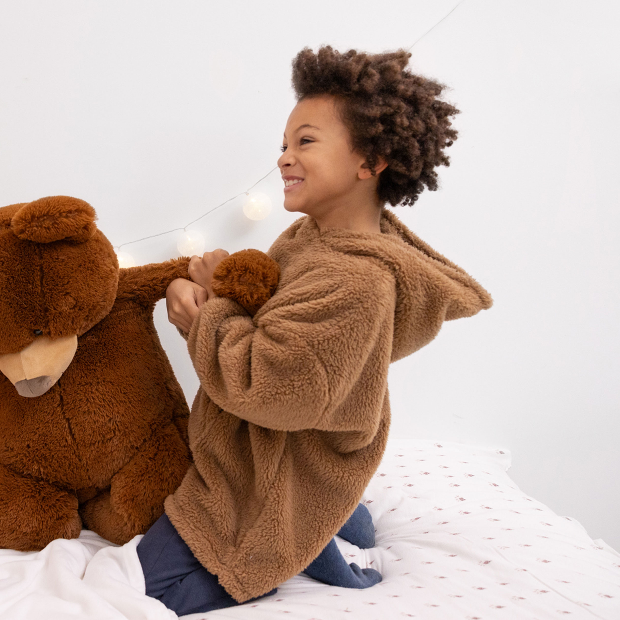 Ensemble pyjama sweat et pochette marron garçon | La Halle