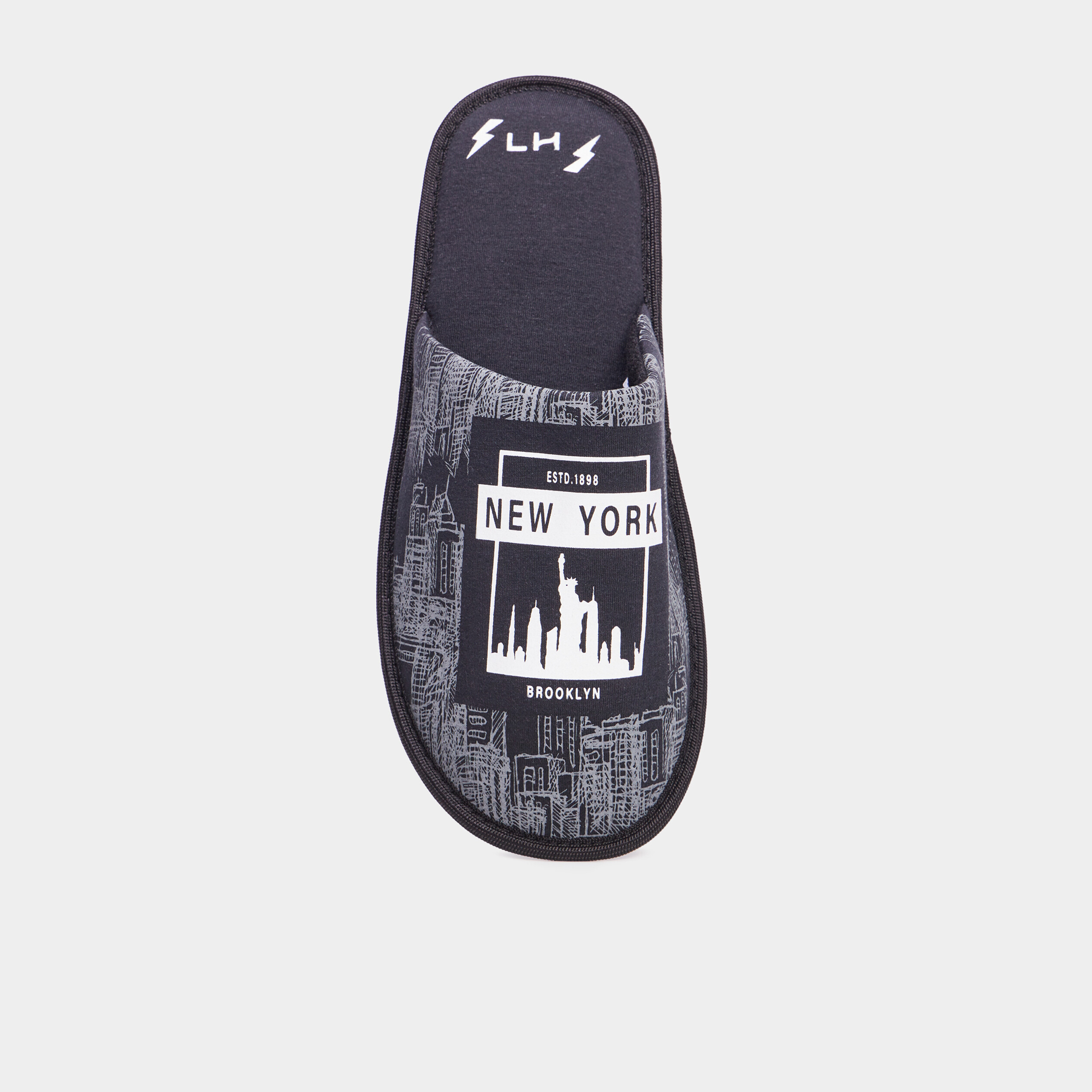 Chaussons mules noir homme | La Halle
