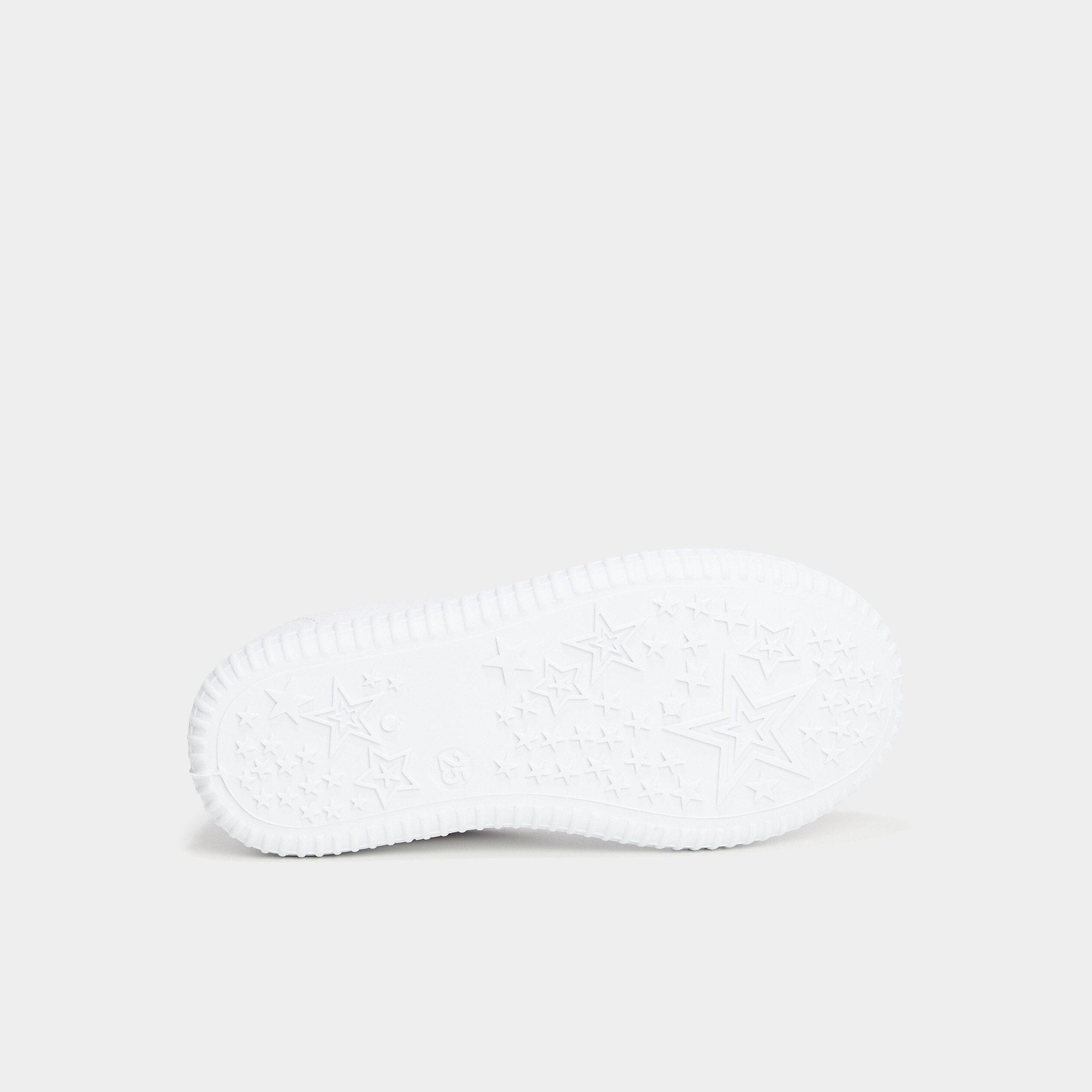 Ballerines toile à noeuds bout renforcé blanc fille | La Halle