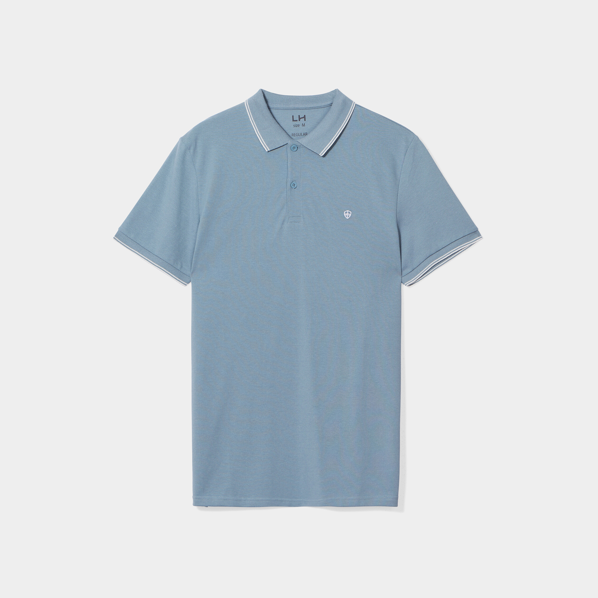 Polo manches courtes bords contrastés gris homme | La Halle