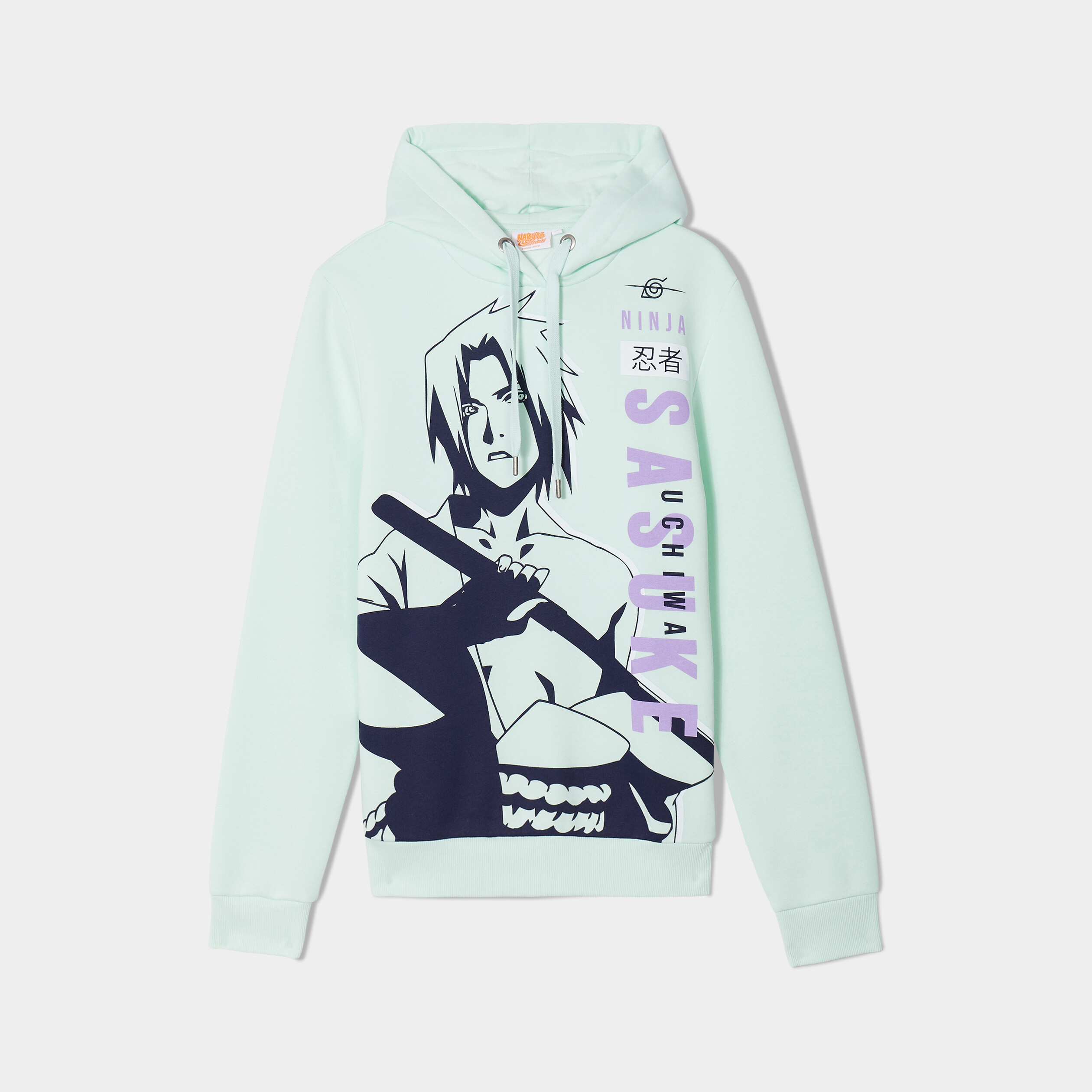 Sweat à capuche hoodie Naruto Sasuke vert émeraude homme | La Halle