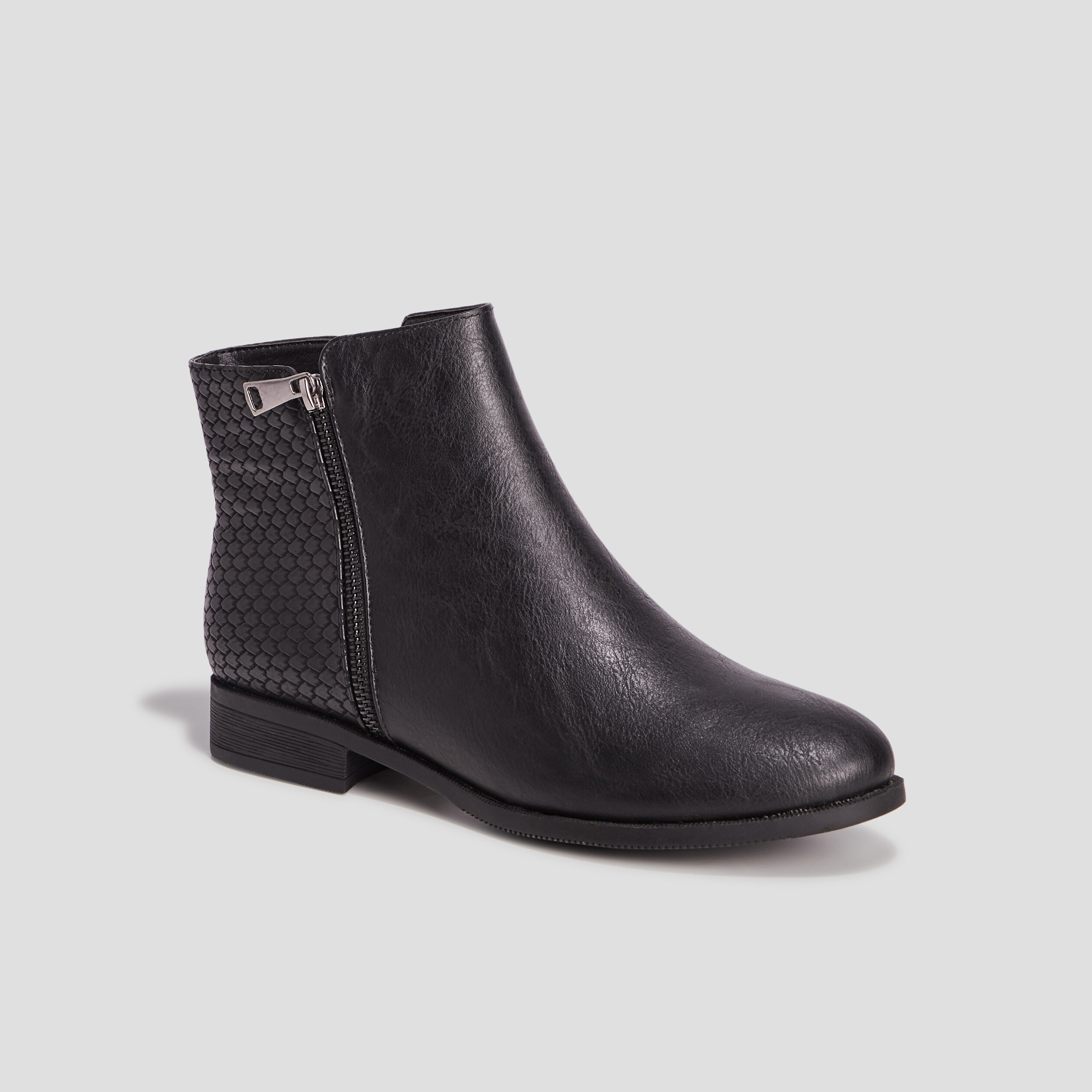 Bottines plates noir femme | La Halle