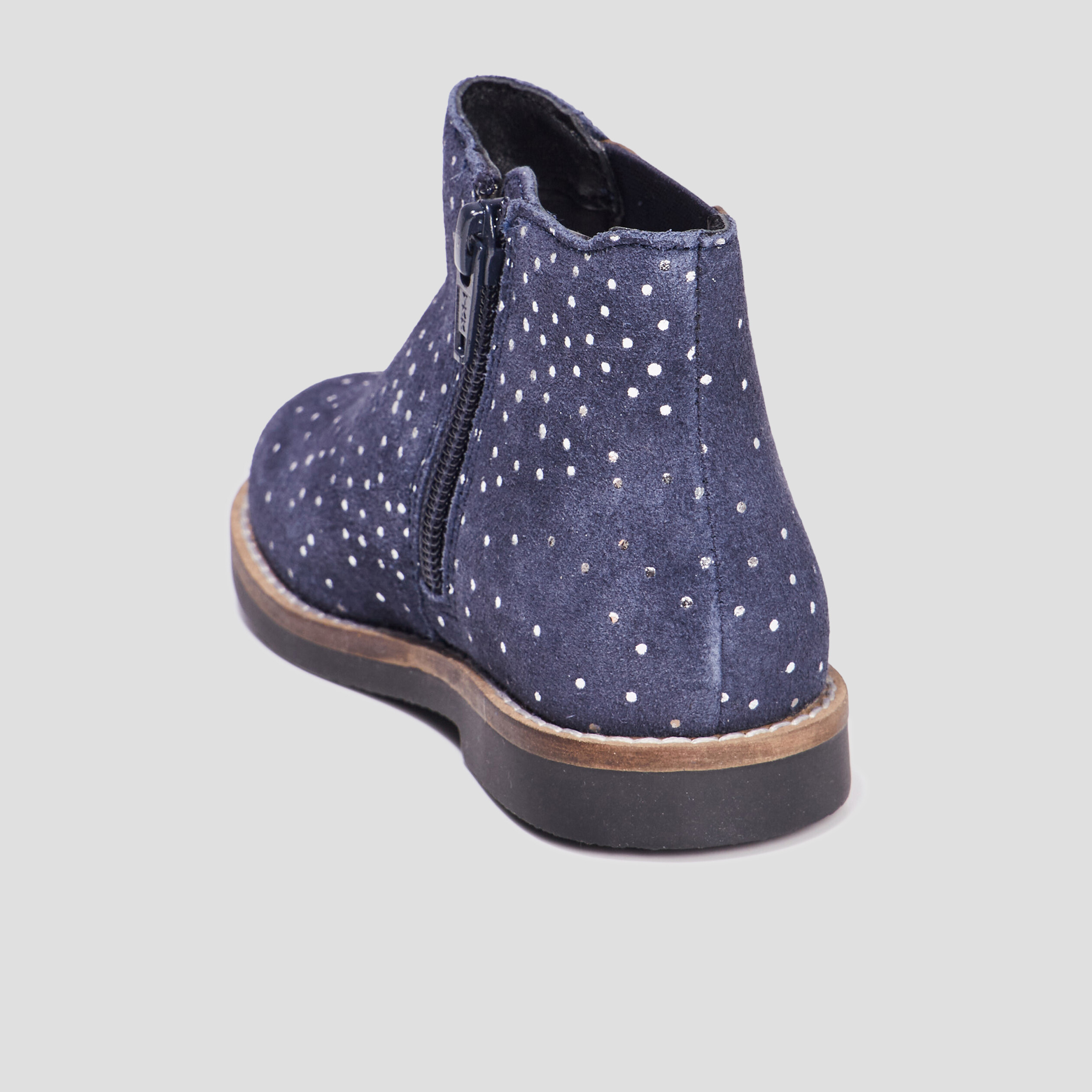 Bottines zippées en cuir bleu fille | La Halle