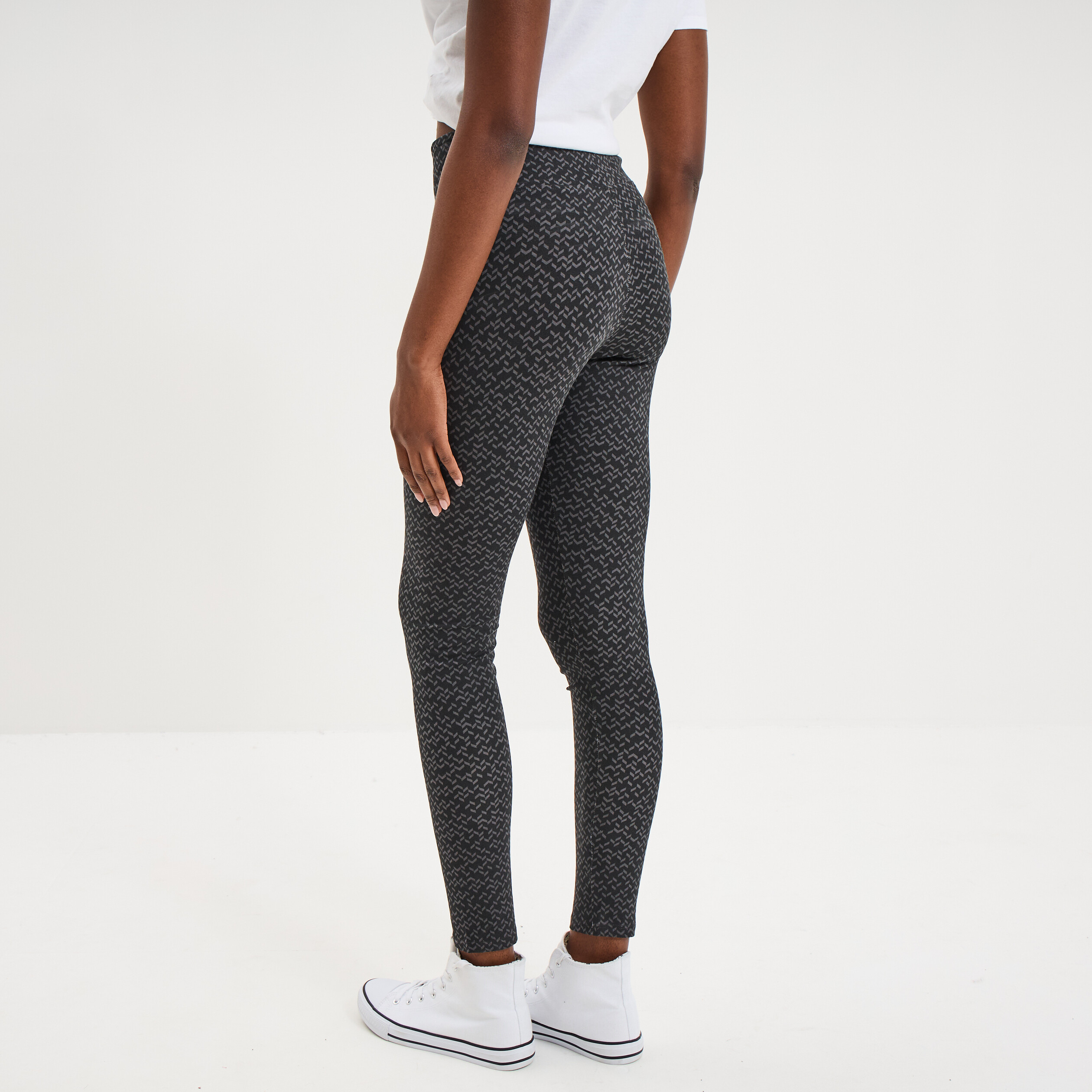 Legging taille haute coton noir femme | La Halle