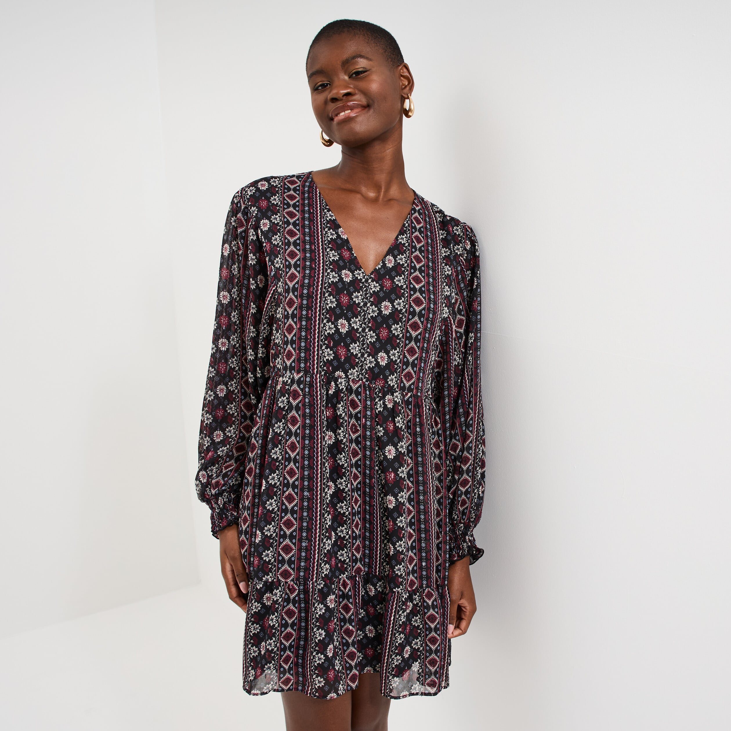 robe-fluide-manches-longues-noir-femme-la-halle