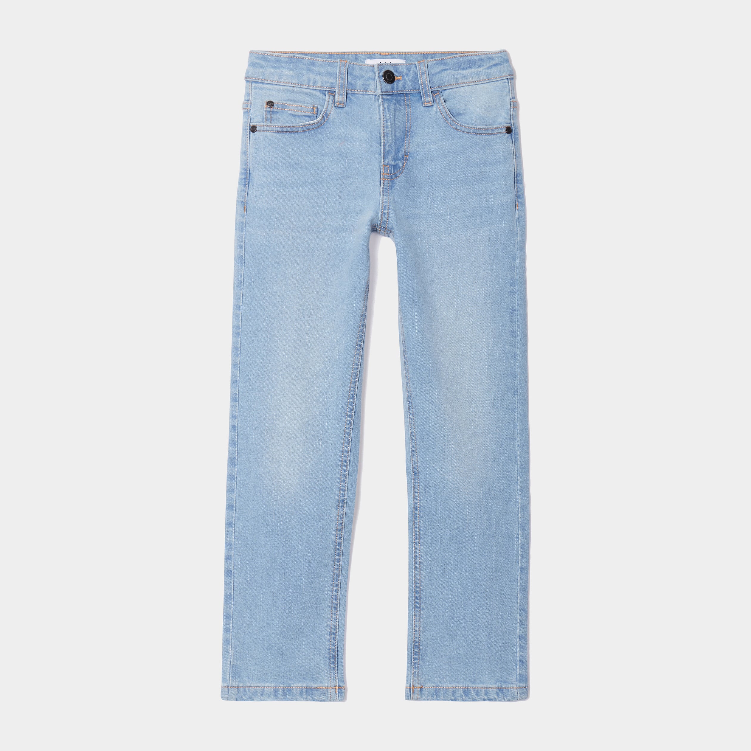 Jeans denim regular 5 poches denim bleach garçon | La Halle