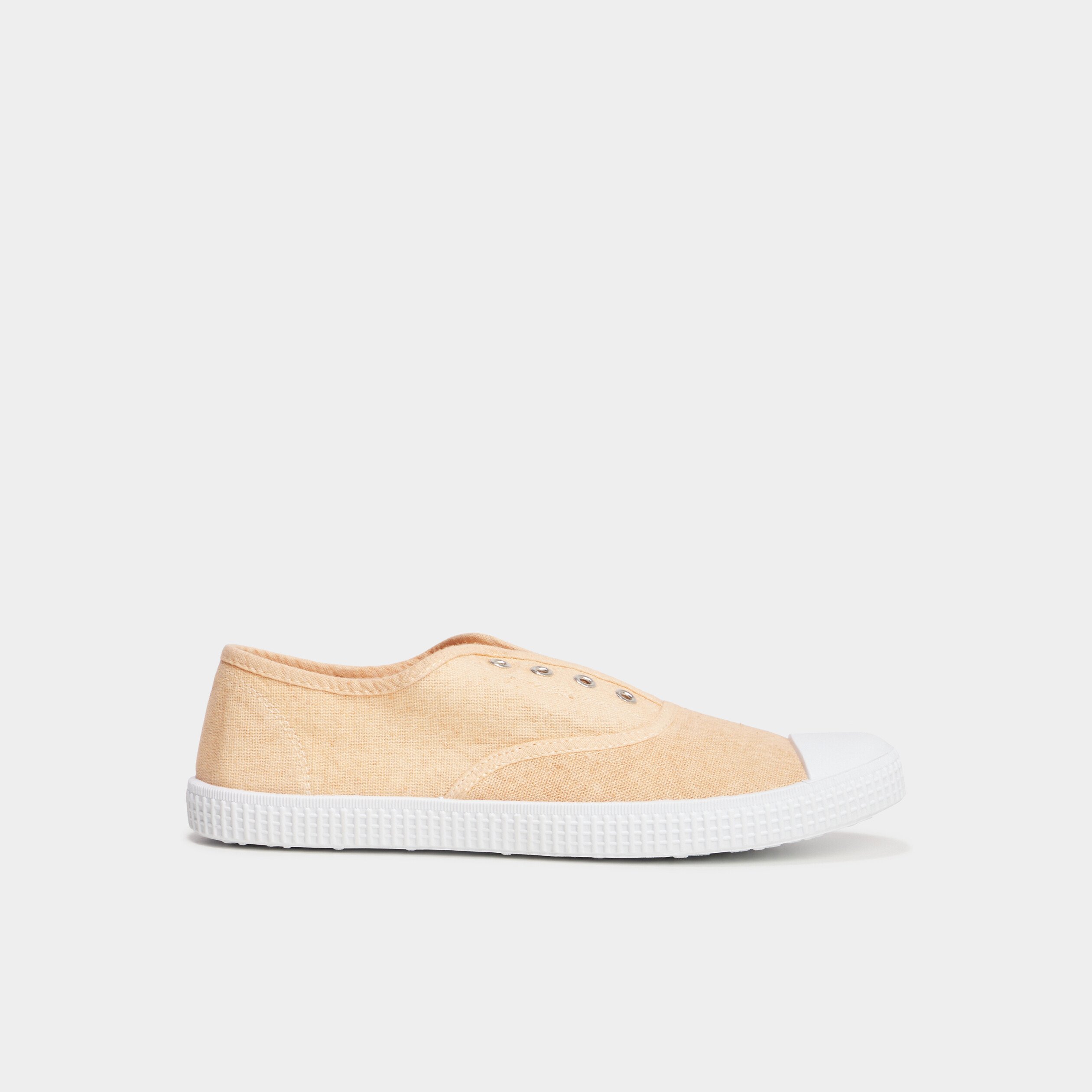 Tennis basses en toile enfilage facile rose femme | La Halle