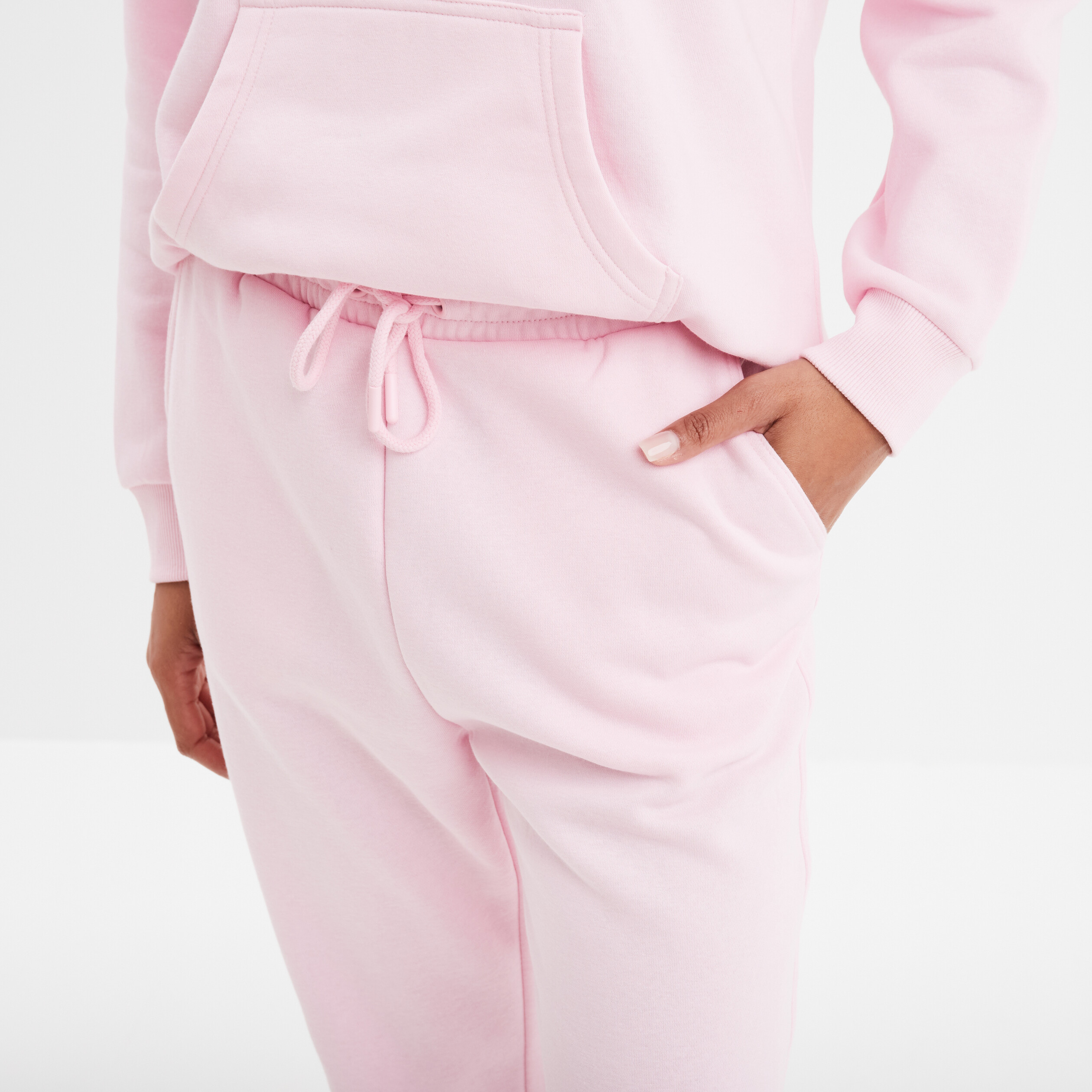 Pantalon jogging droit molleton rose femme | La Halle