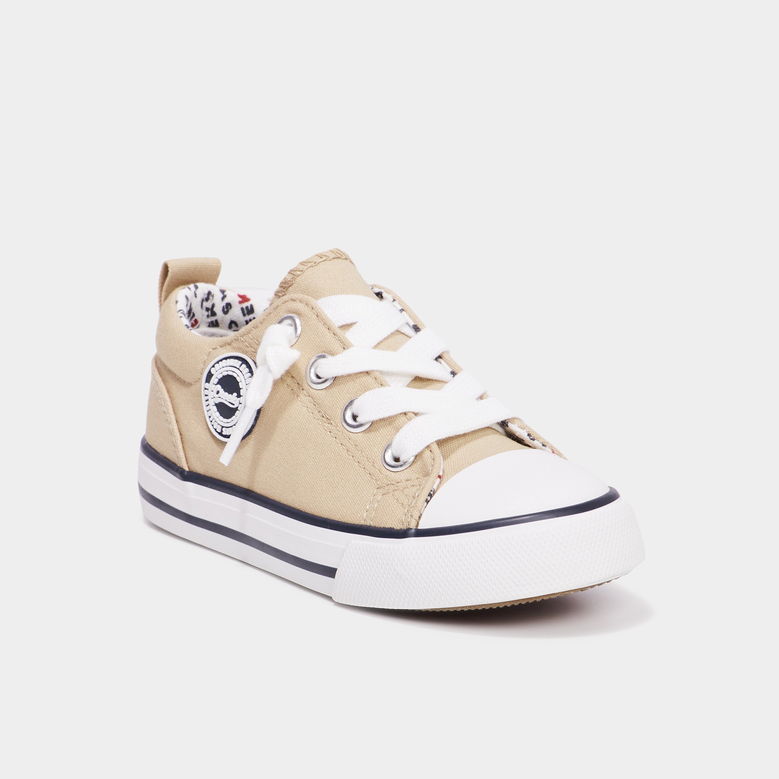 Tennis en toile à lacets bout renforcé sable garçon | La Halle