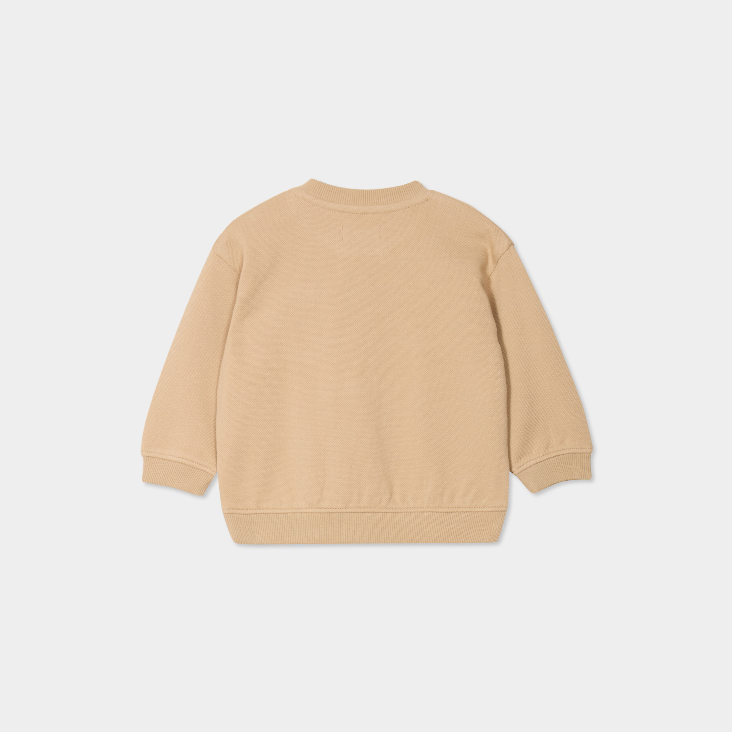 Sweat manches longues 1 poche coton marron clair bébé garçon | La Halle