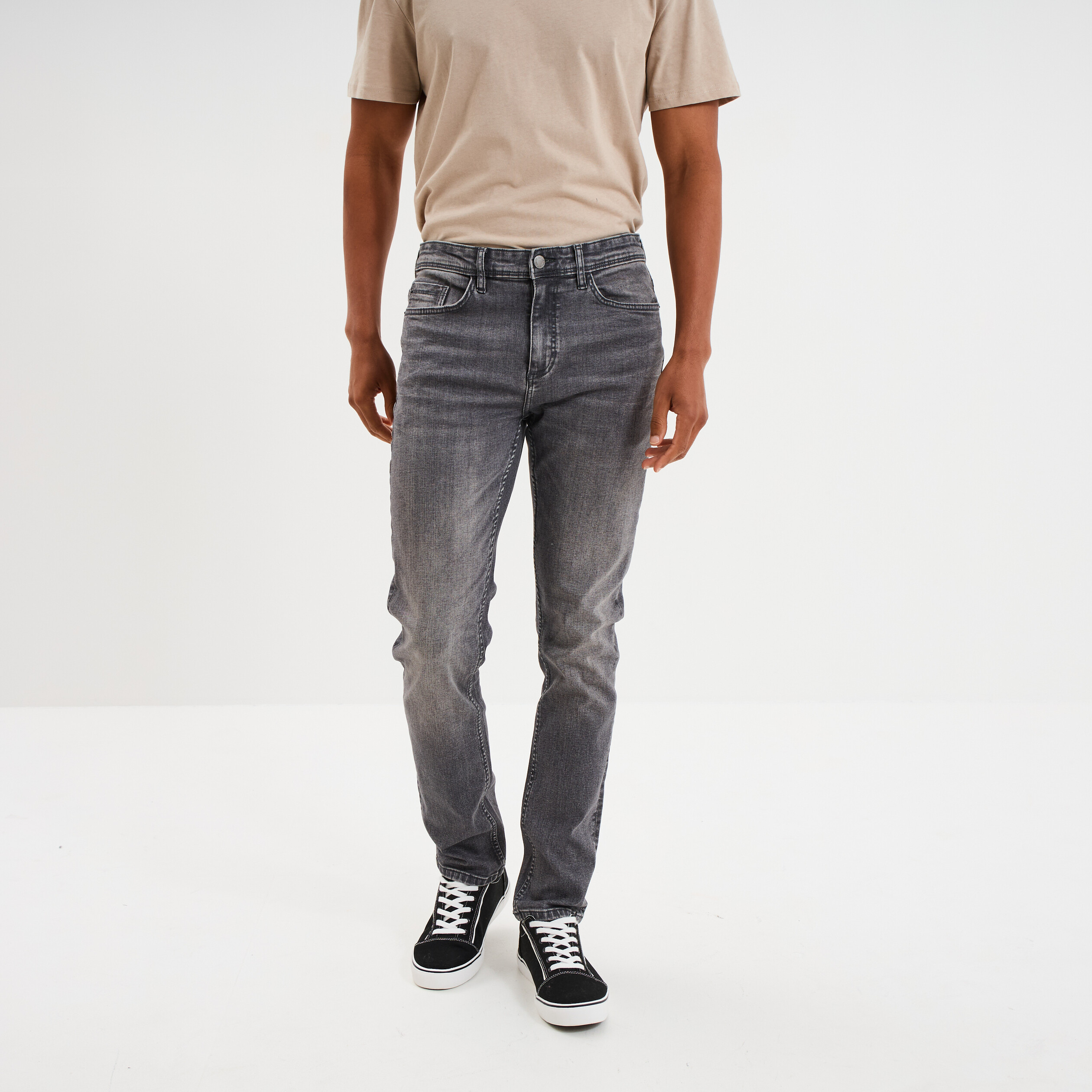 Jeans slim 5 poches denim gris homme | La Halle