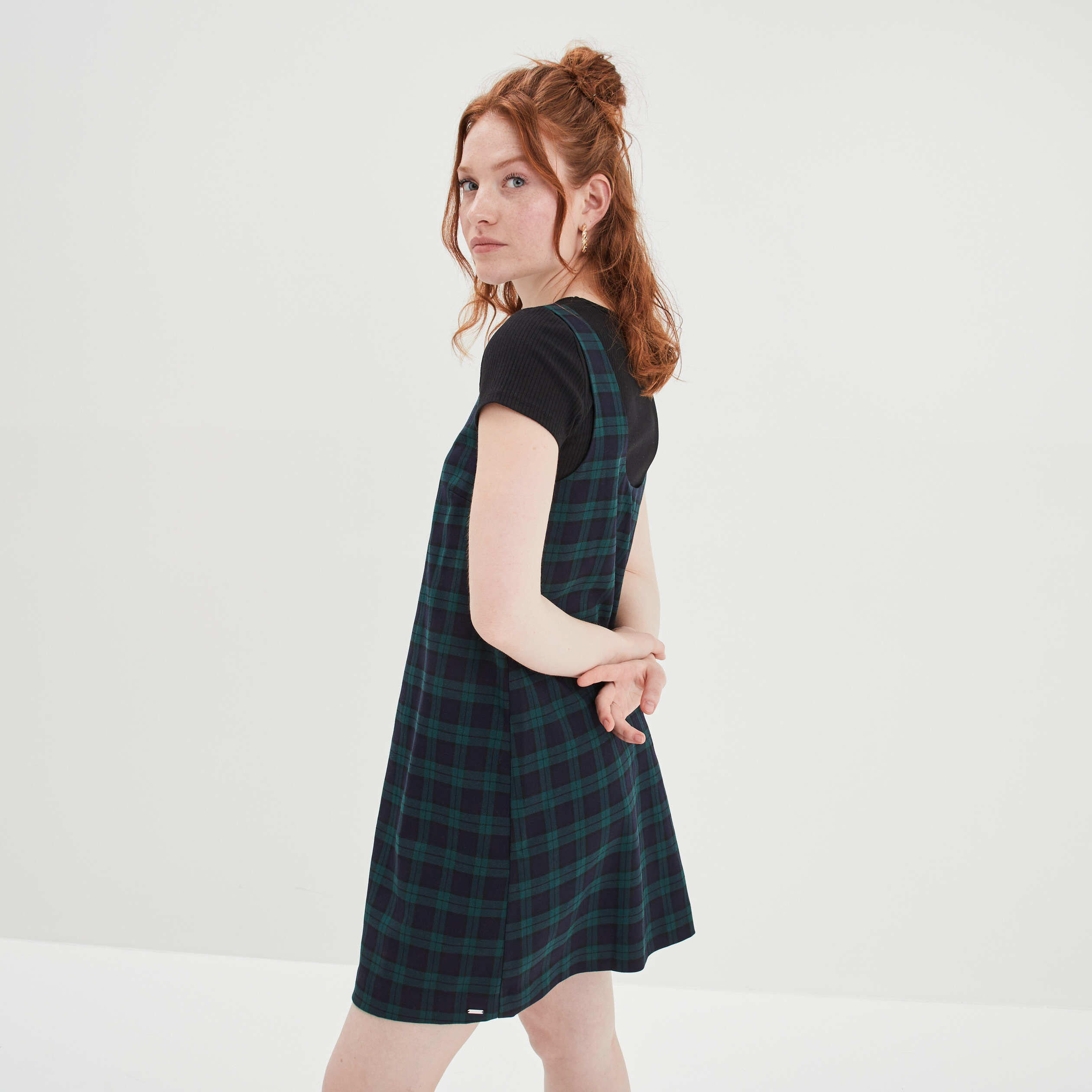 Robe chasuble droite courte bleu marine femme | La Halle