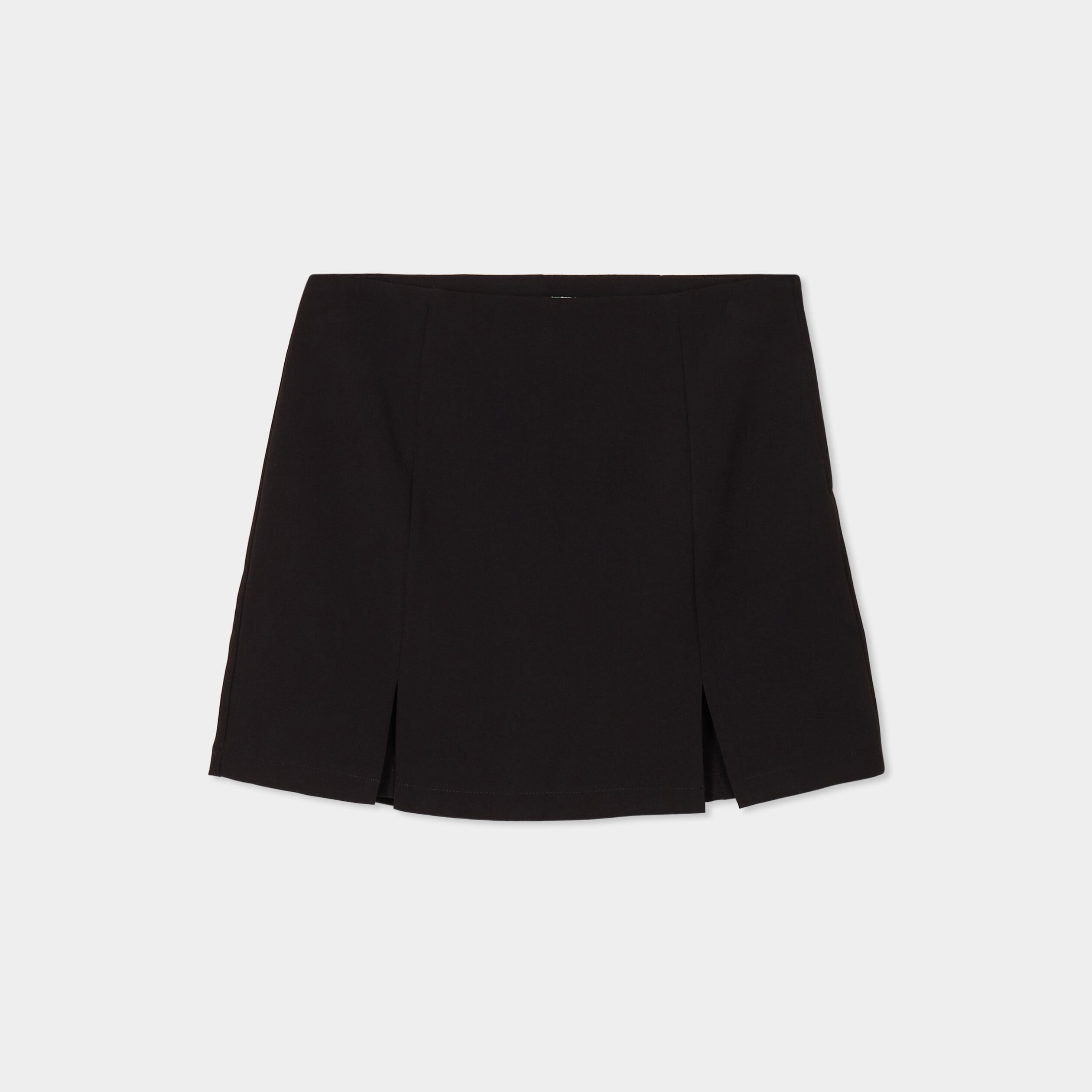 Jupe-short courte droite zippée noir femme | La Halle
