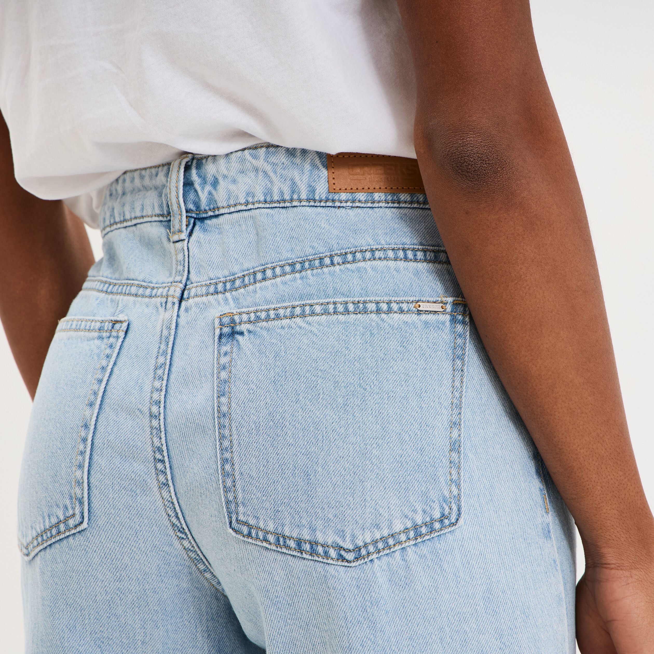 Jeans extra wide leg taille haute denim triple stone femme | La Halle