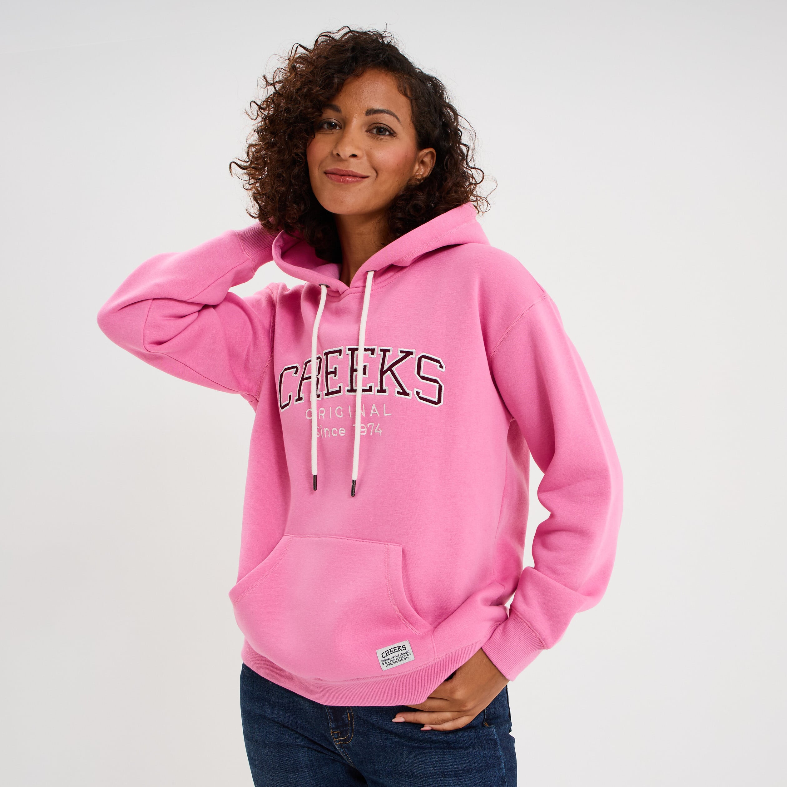 Sweat à capuche hoodie rose vif femme | La Halle