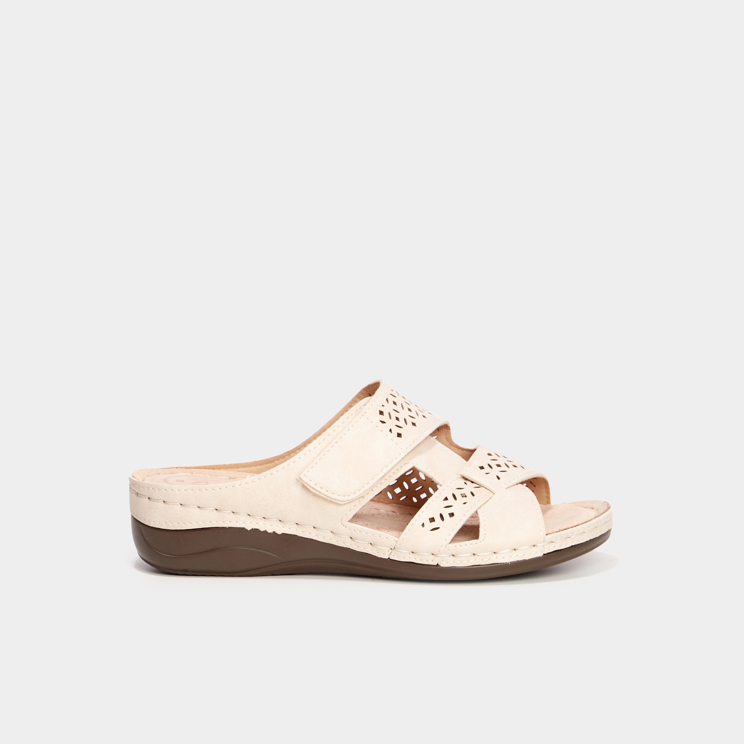 Sandales perforations Confortissimo blanc femme | La Halle